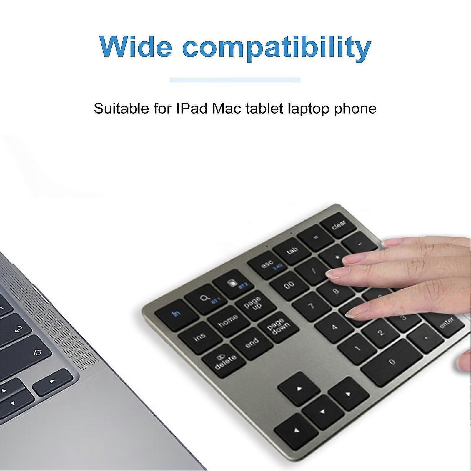 Wireless Bluetooth-compatible Number Pad 35 Keys Silent Number Keypad ...