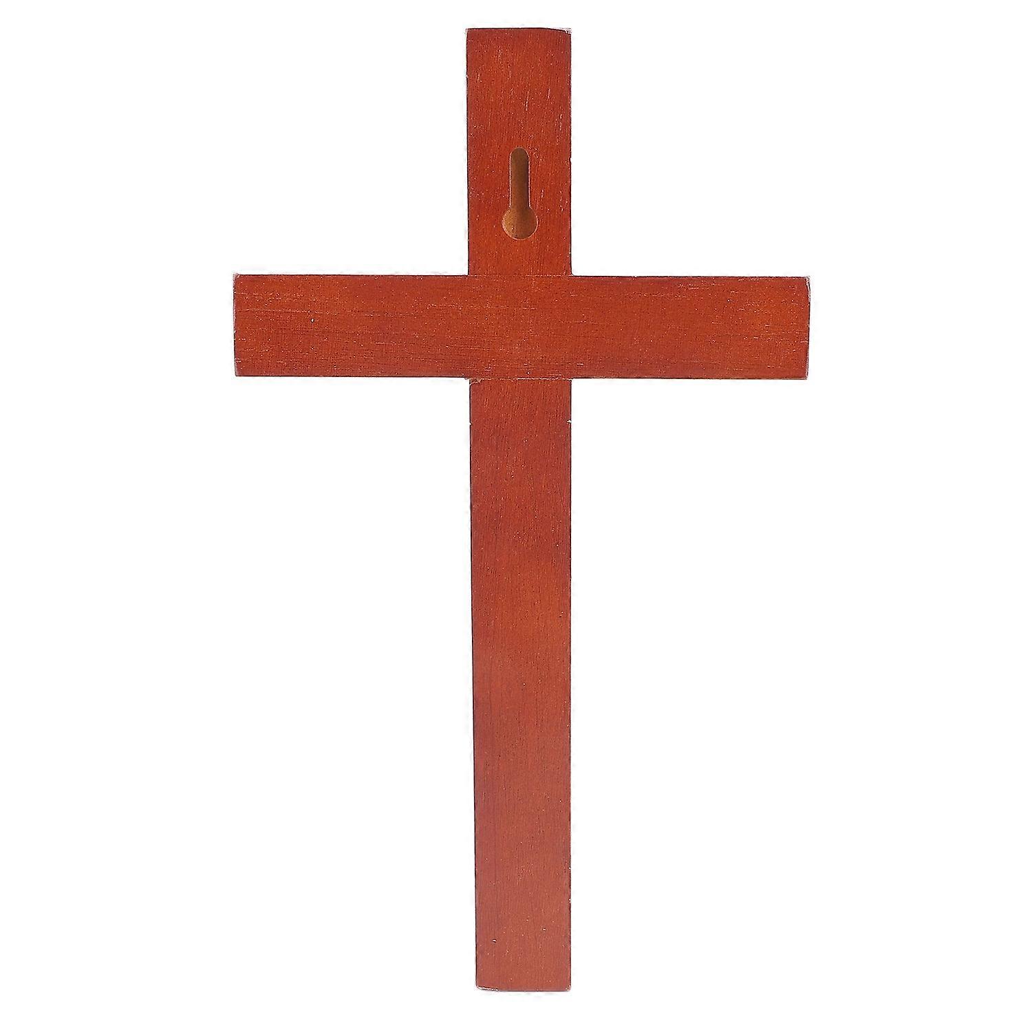Wooden Crucifix Wall Decor 30cm Simple Smoothly Polished Wood Wall ...