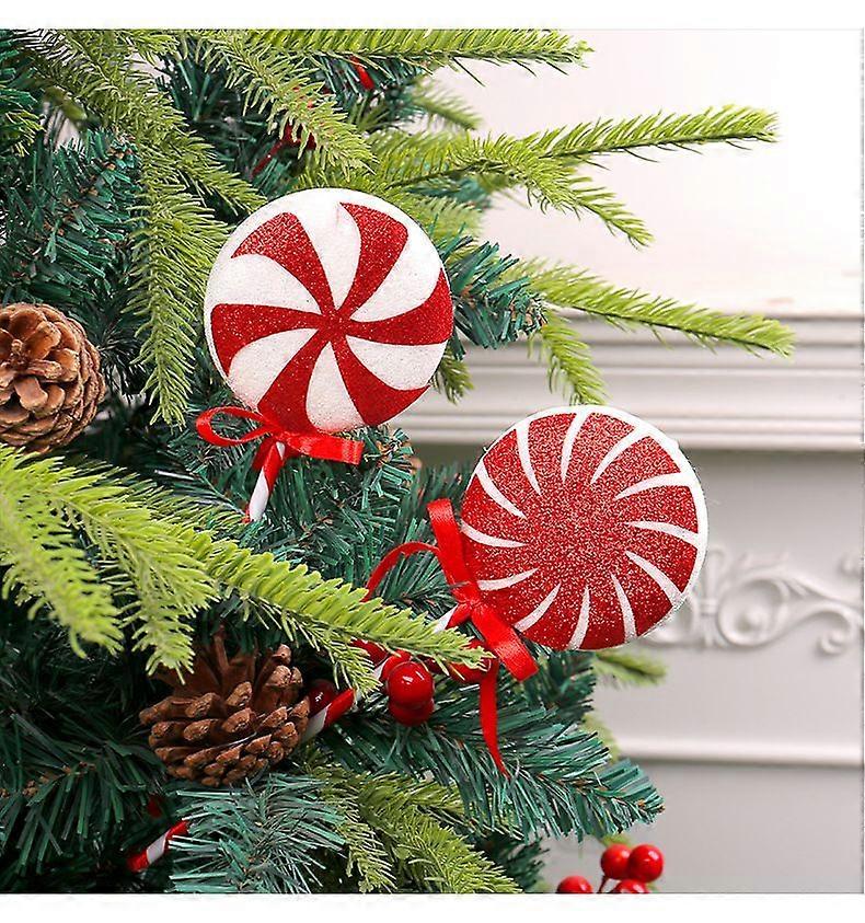 4pcs Christmas Tree Picks: Swirl Lollipop - Candy Photo Prop With Bow ...