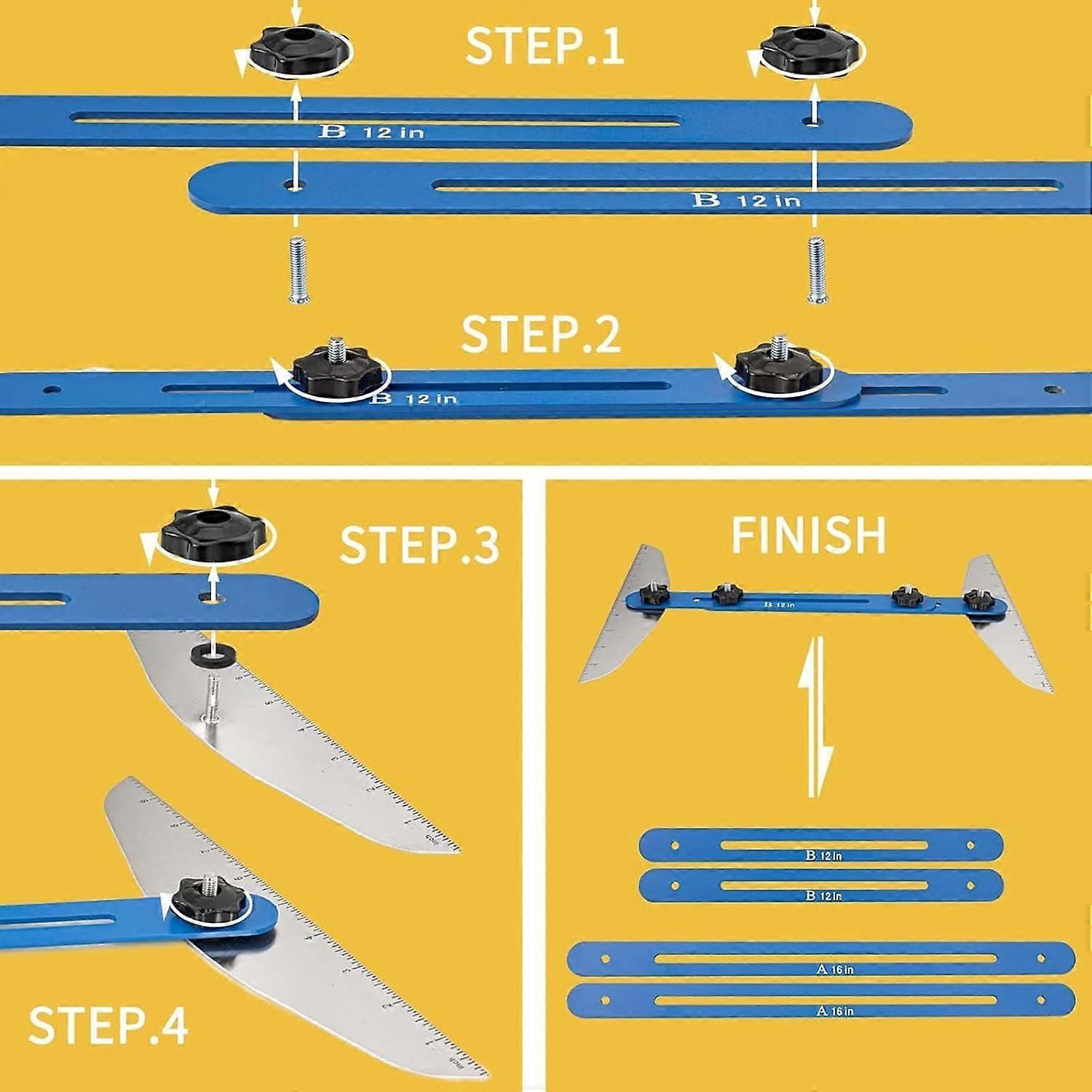 Stair Tread Template Tool - Adjustable Folding Ruler for Step ...