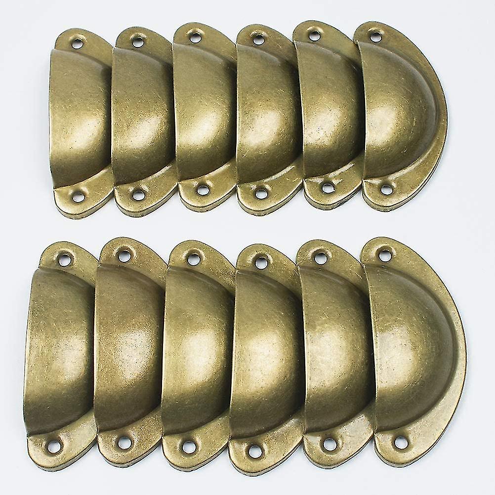 12 Pieces Retro Door Handle, Brass Cup Handles Kitchen Drawer Cabinet ...