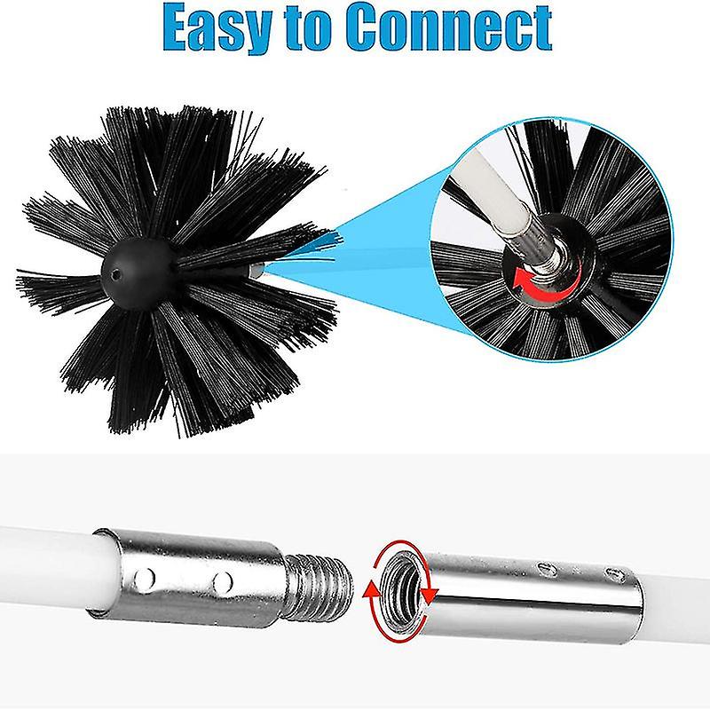 22 Pcs Chimney Cleaning Brush,duct Vent Cleaning Set With 18 Nylon Rods ...