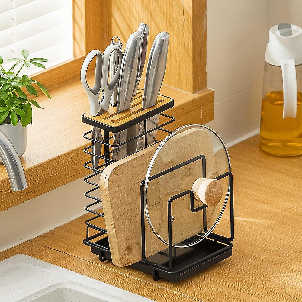 Cutting Board Organizer Holder Knife Block Holder Pot Lid Rack Drying ...