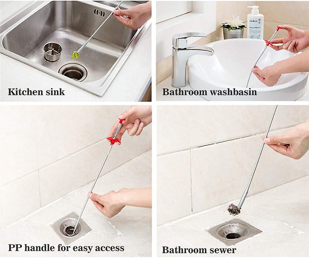 Sink Cleaning Hook, 6 Pieces Hair Drain Tool Spring Pipe Dredging Sewer ...