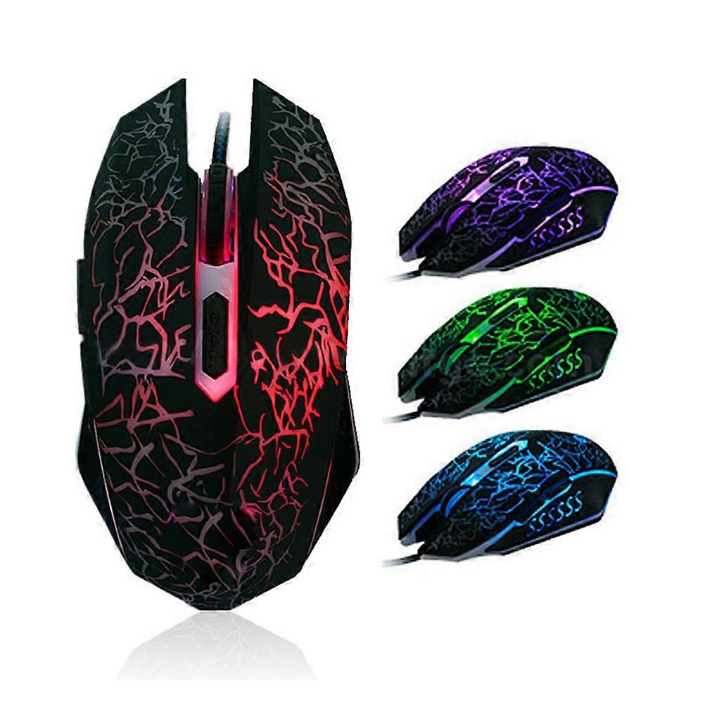 Gaming Mouse 6 Buttons Optical Crack Design Mouse with USB Receiver For ...