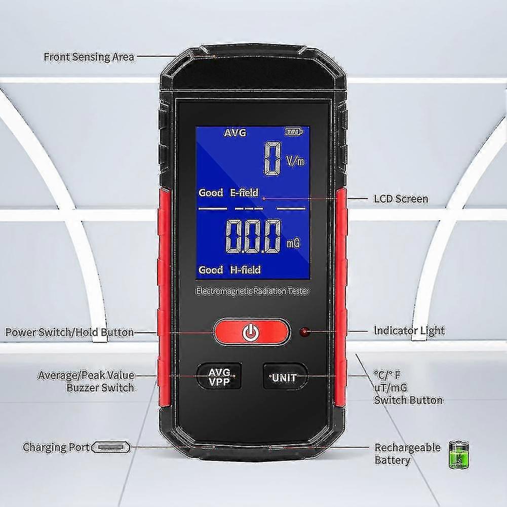 Emf Meter, Electromagnetic Radiation Detector, Rechargeable Digital Emf ...