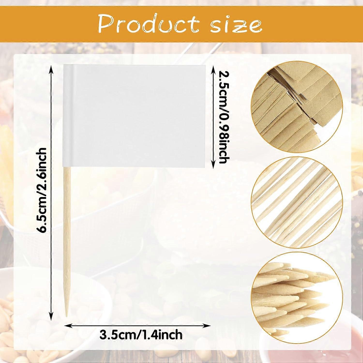 100Pcs Food Flags, Food Labels for Buffet, Blank Toothpick Flag Cheese ...