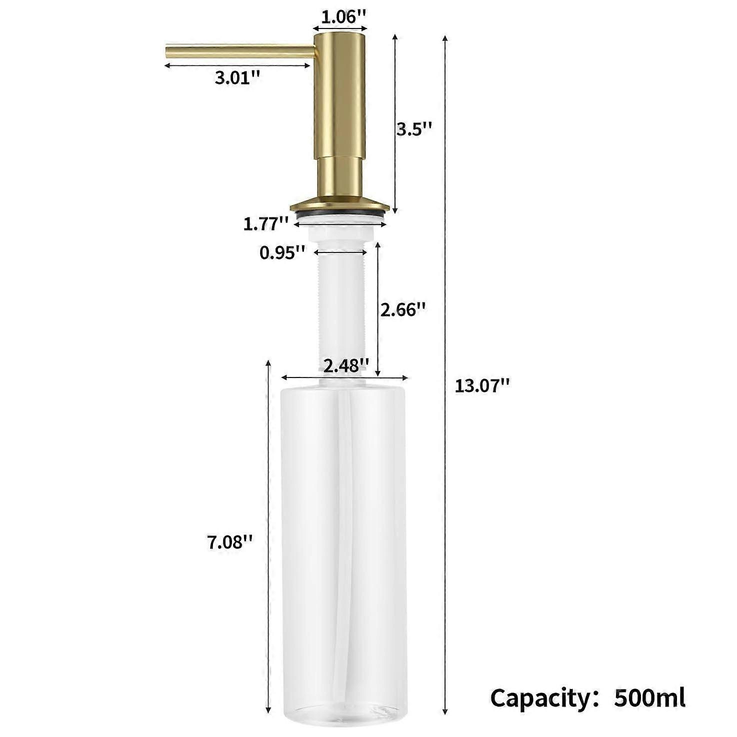 Brass Push Button Sink Soap Dispenser Kitchen Soap Dispenser With A ...