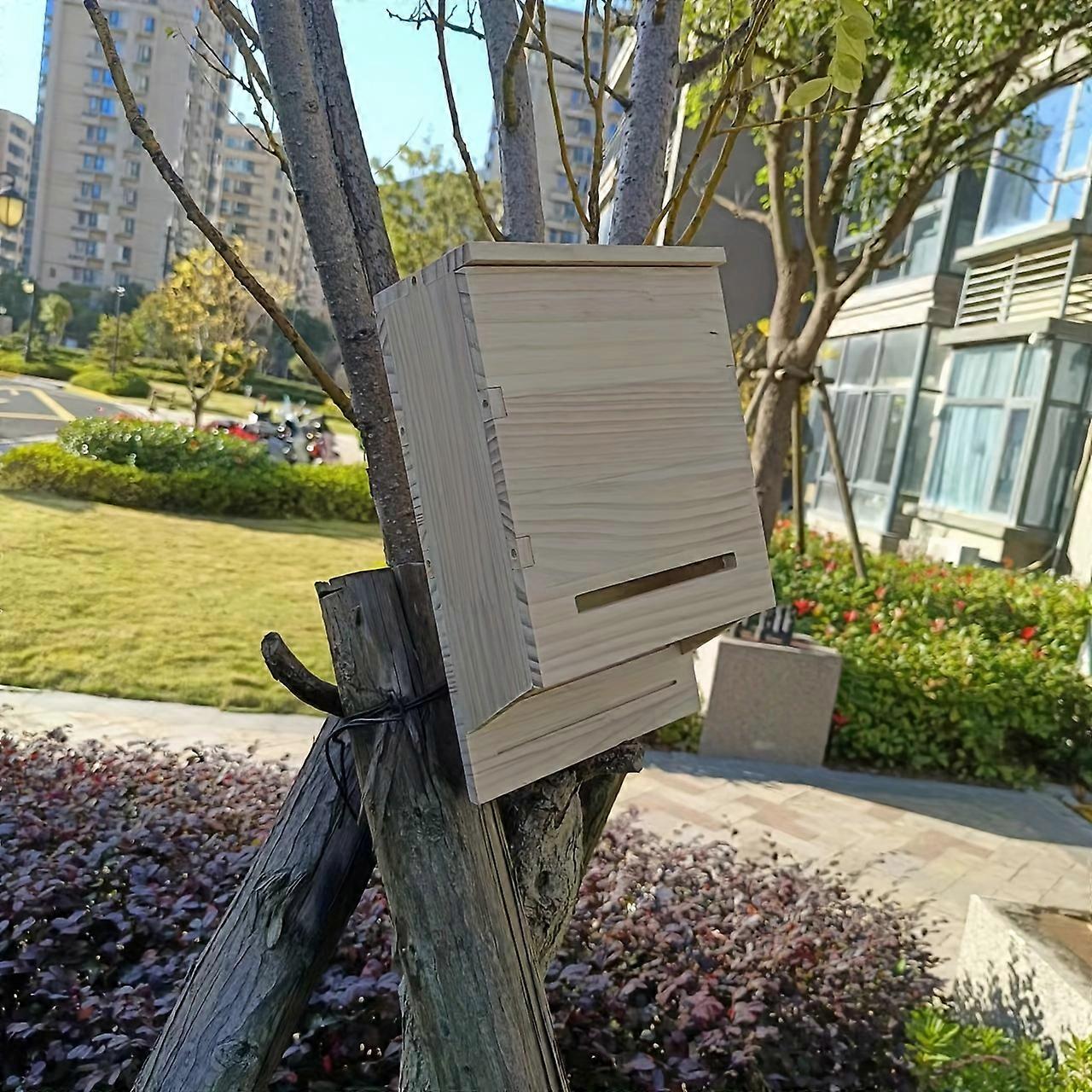 Outdoor Hanging Bat House, Wooden Bat Box, Double Chamber, Bat ...