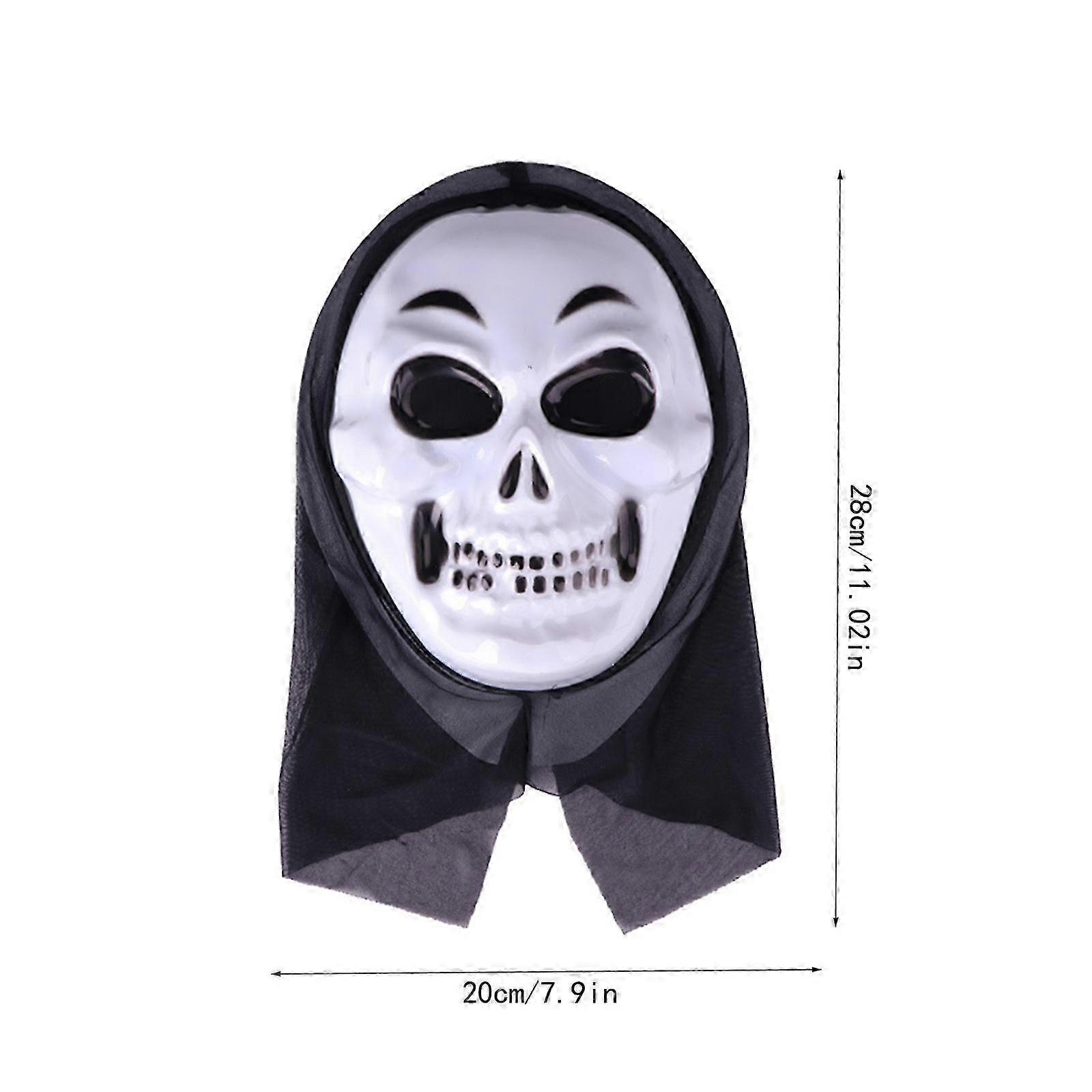Mask With Shroud 2024 Halloween Scream Full Head Masks Scary Party ...