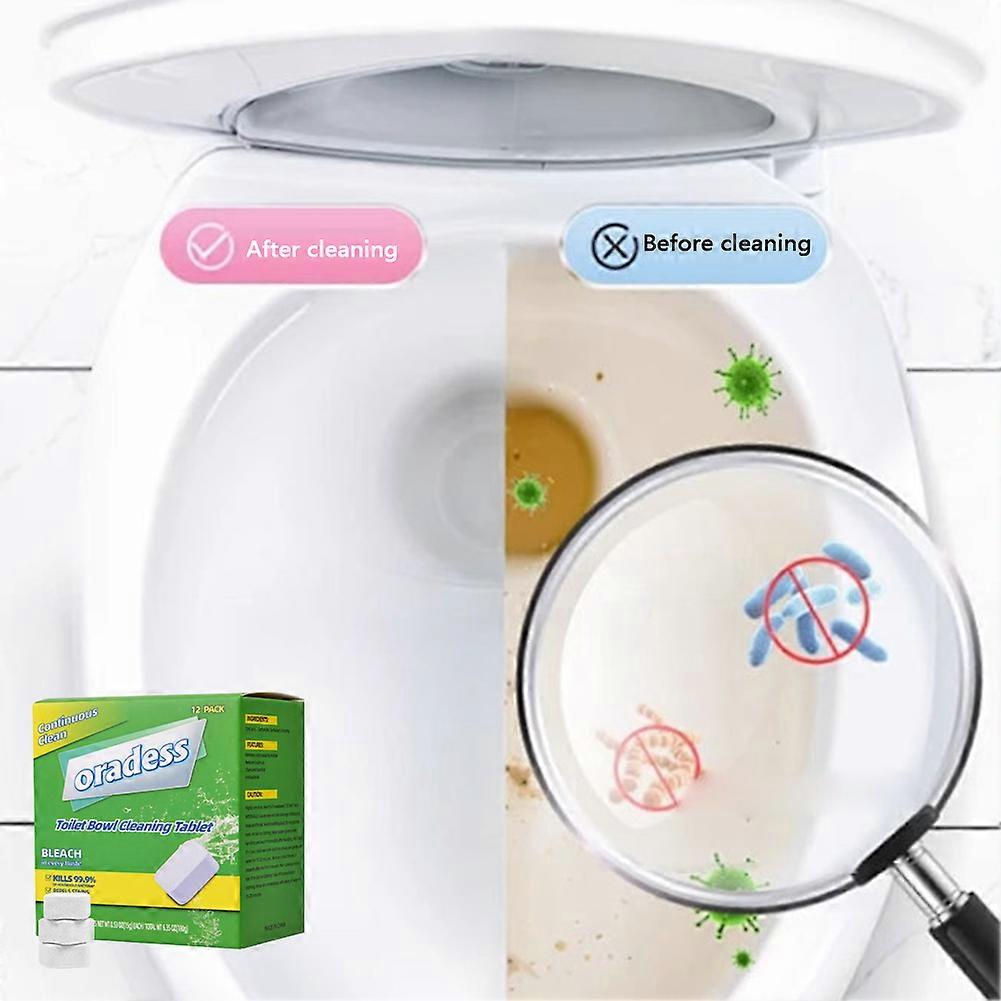 Toilet Cleaning Tablets - 12-Pack Box, Toilet Bowl Effervescent Cleaner ...