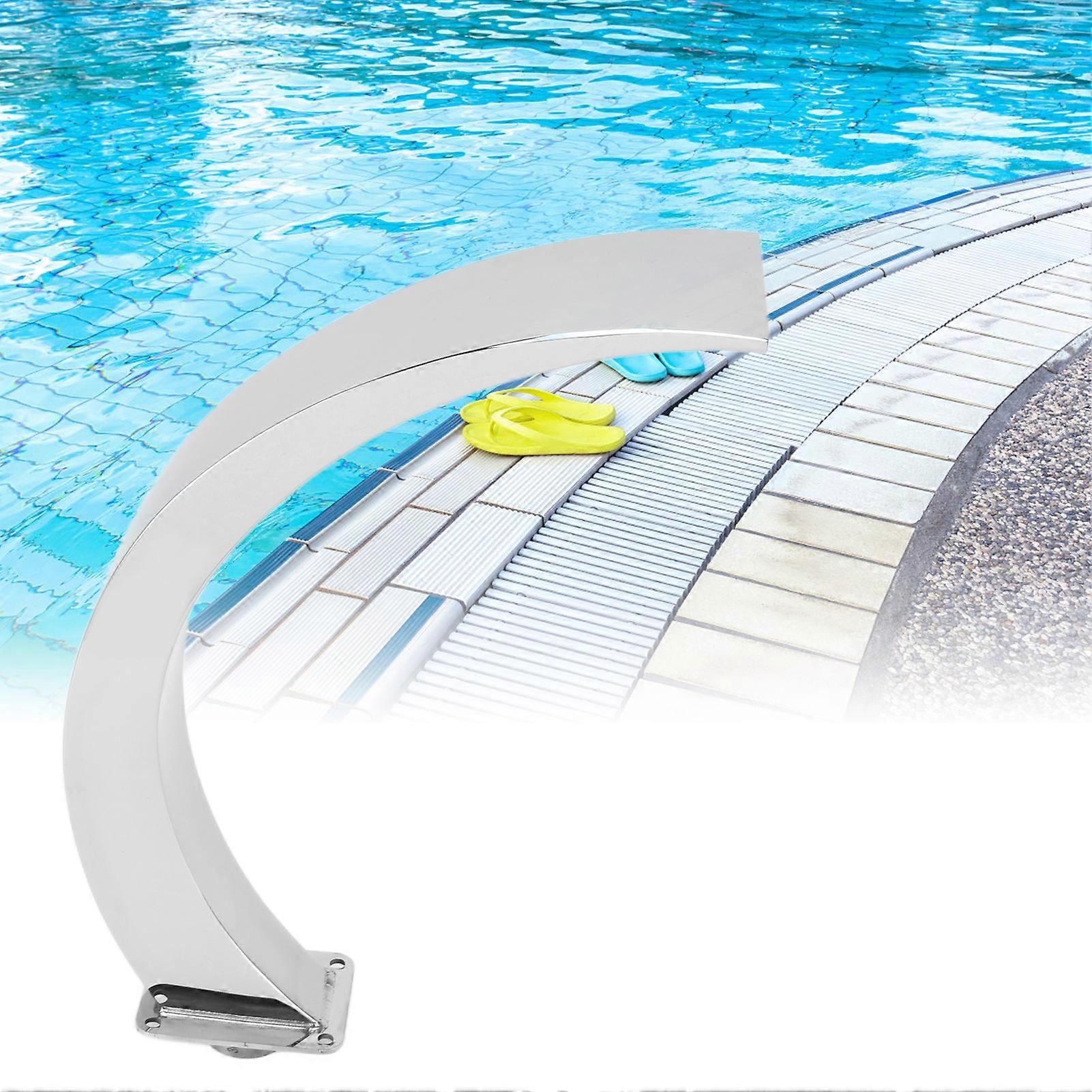 Stainless Steel Pool Waterfall Fountain with Rounded Curved Design - G1 ...