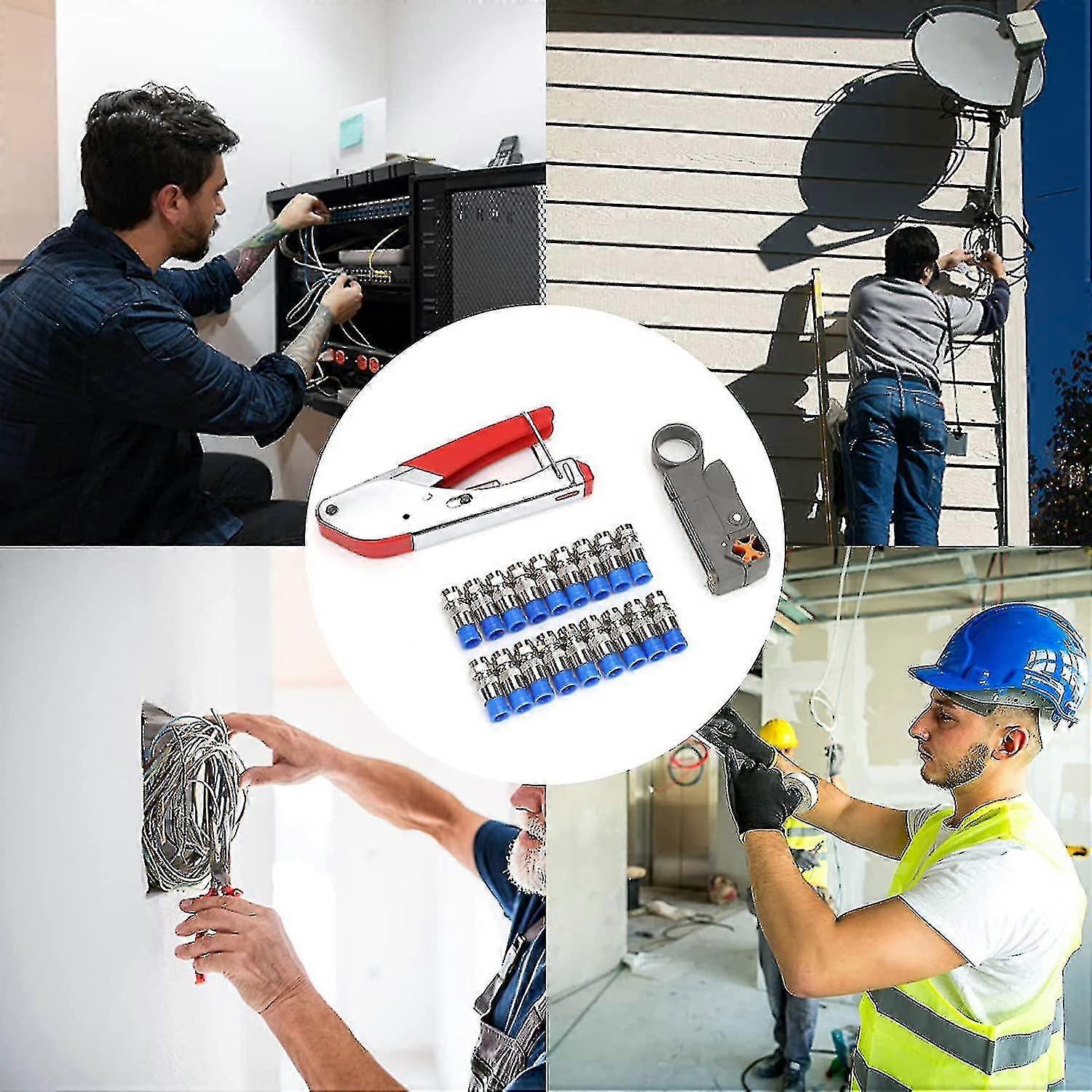 Crimping Pliers Set,cable Stripper,crimper Pliers With 20 F Plug ...