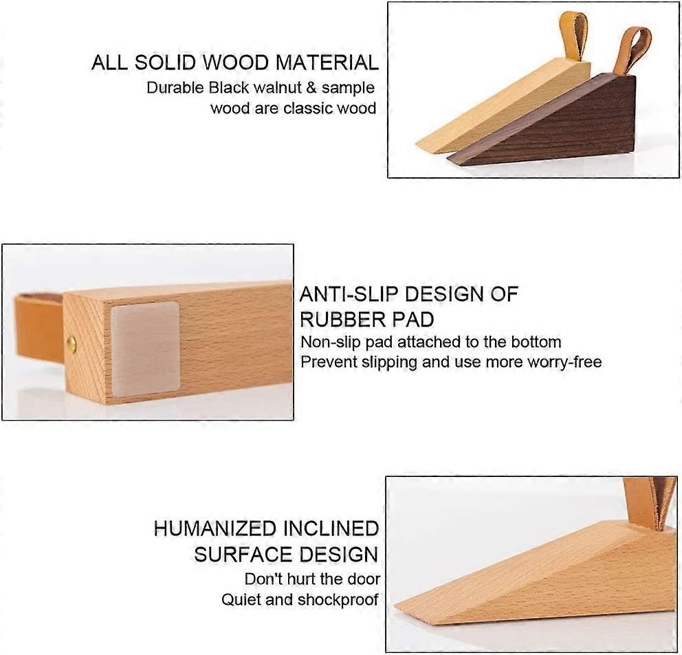 BeechWalnut Wooden Door Wedge Stopper S L Solid Wood Door Stopper ...