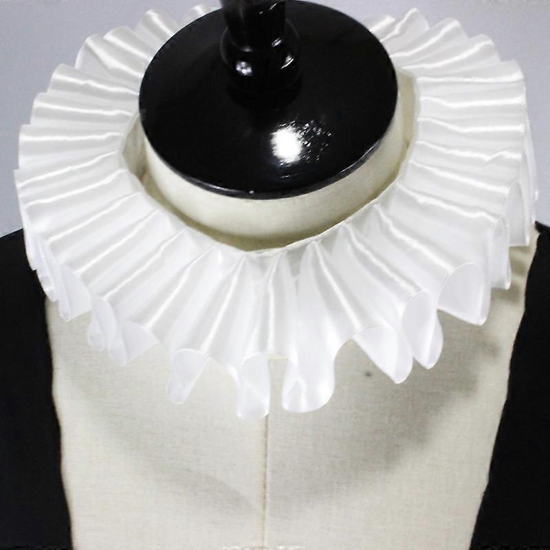 Women Romantic Ribbon Bow Ruffled Fake Collar Victorian Renaissance ...