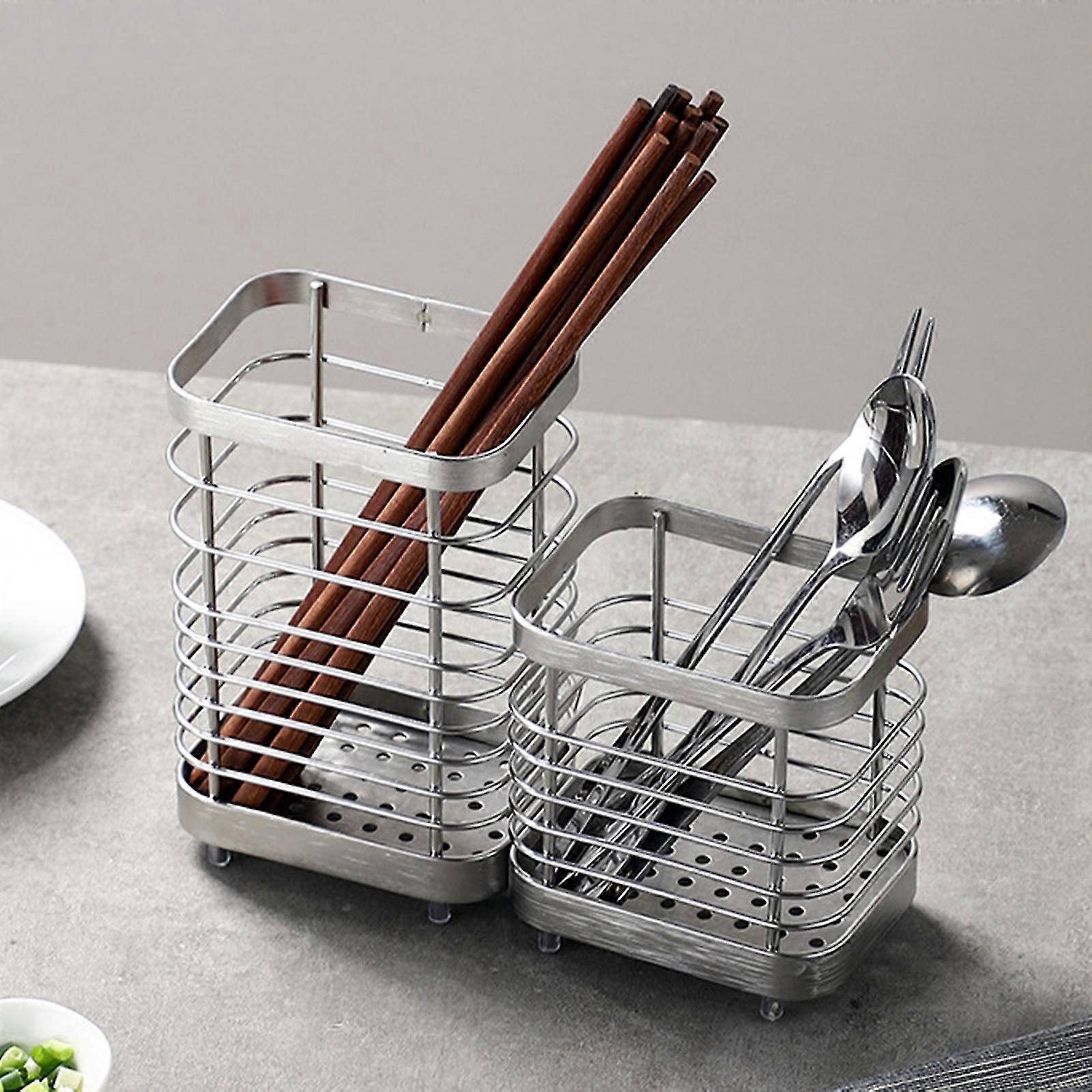 Stainless Steel Countertop Holder Cutlery Stand Kitchen Sink Tidy ...
