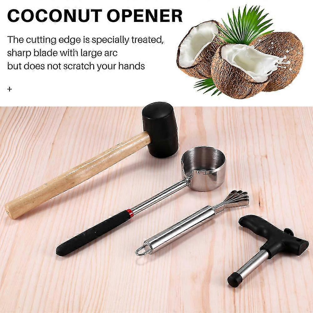 Coconut Stainless Steel Coconut Opener Kit Coco Jack Opener Kit | Fruugo UK