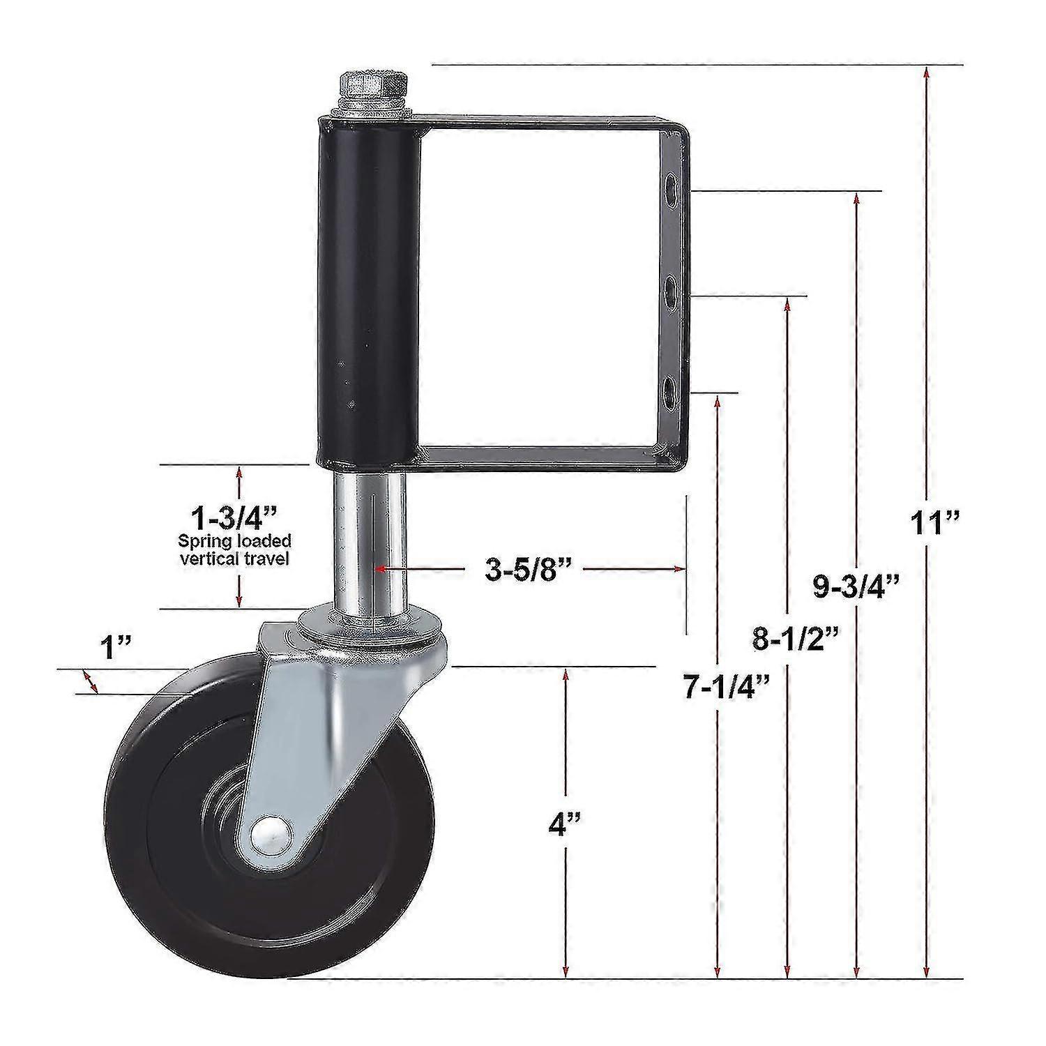 Set Of 2 Aging Resistant Rubber Spring Loaded Gate Rollers With ...