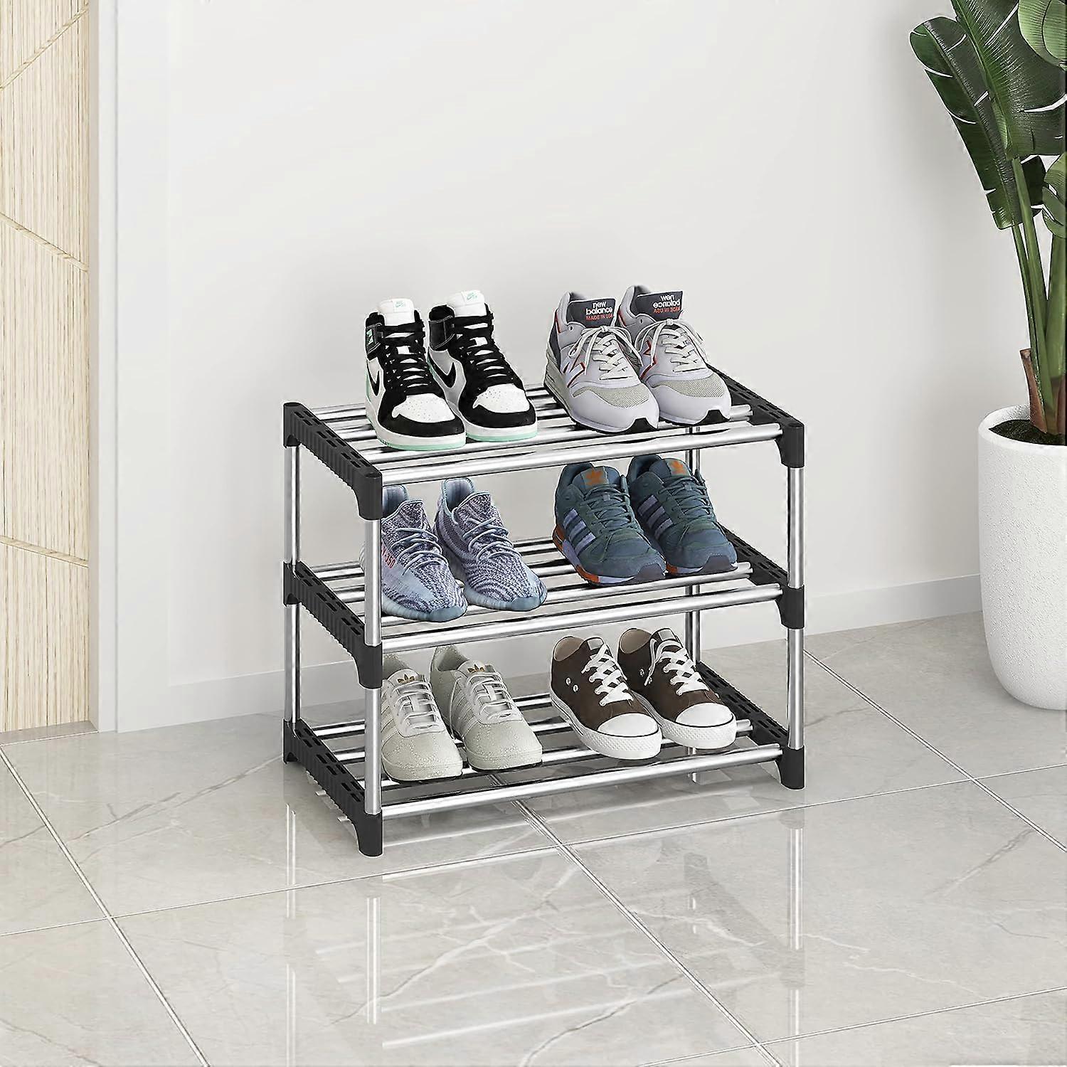 Small Shoe Rack, Stackable Shoe Rack 3 Tier, Footware Storage ...