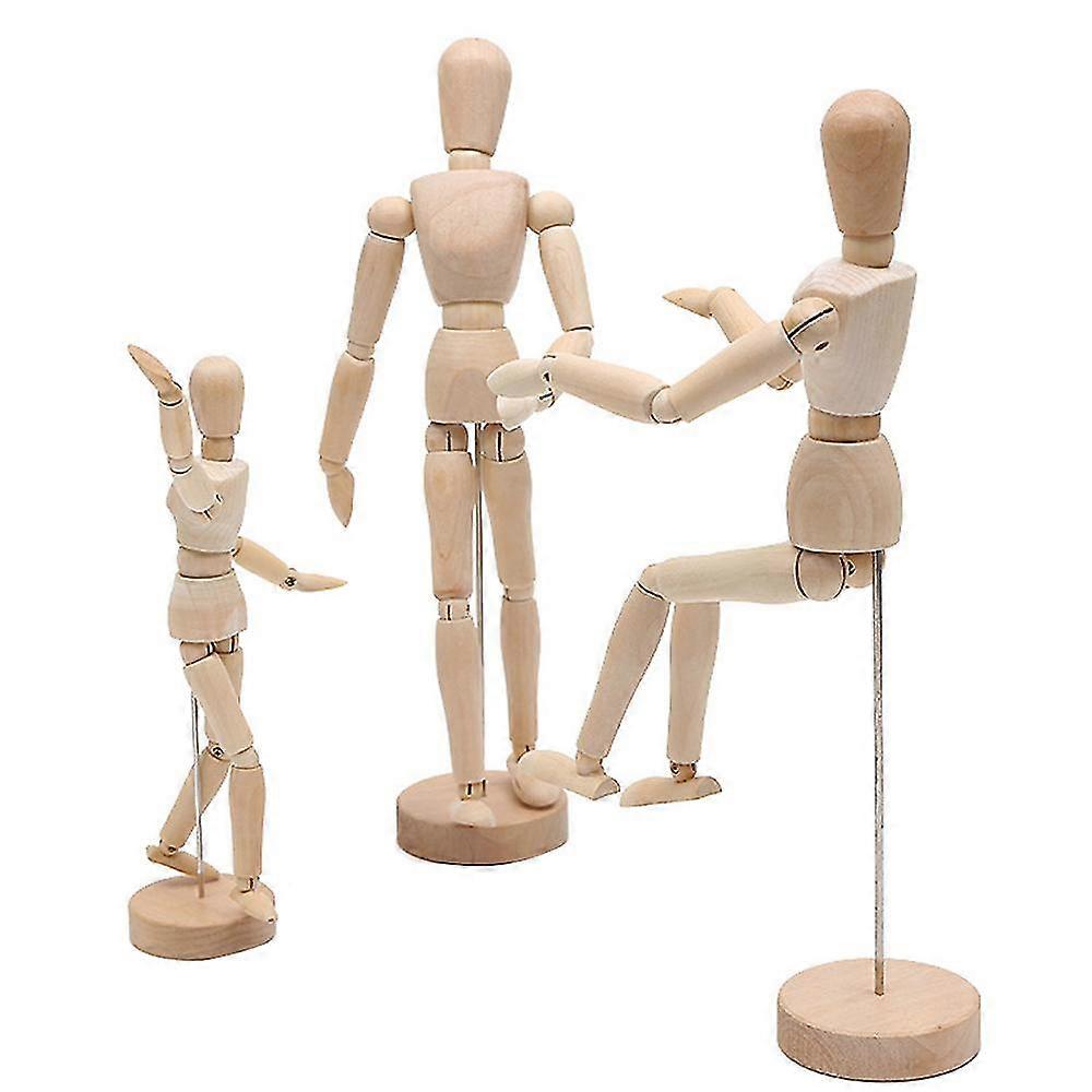 Wooden Male & Female Human Body Drawing Mannequins with Stand Flexible ...