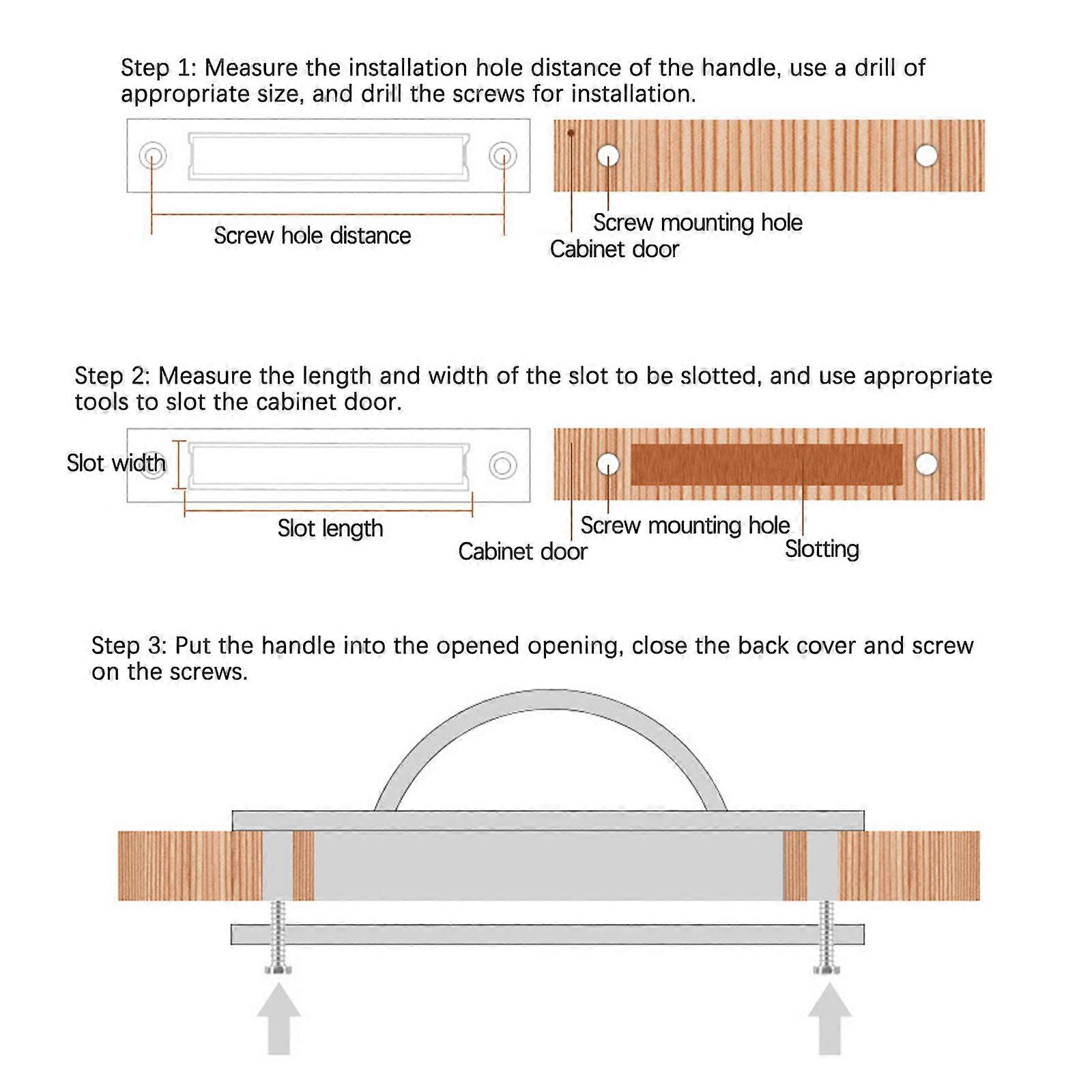 2 Pieces Recessed Handle, Tatami Recessed Door Handle Convenient Zinc ...