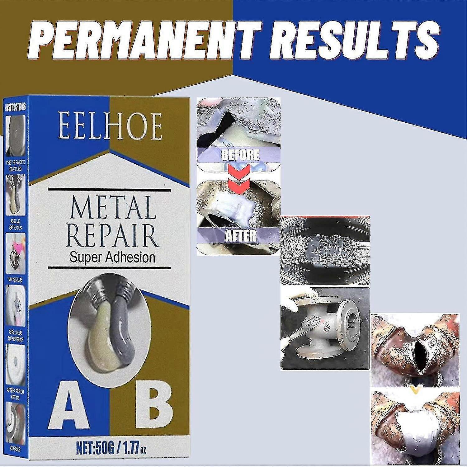 Metal Glue, Casting Metal Repair Glue (a+b), High Temperature Heat ...