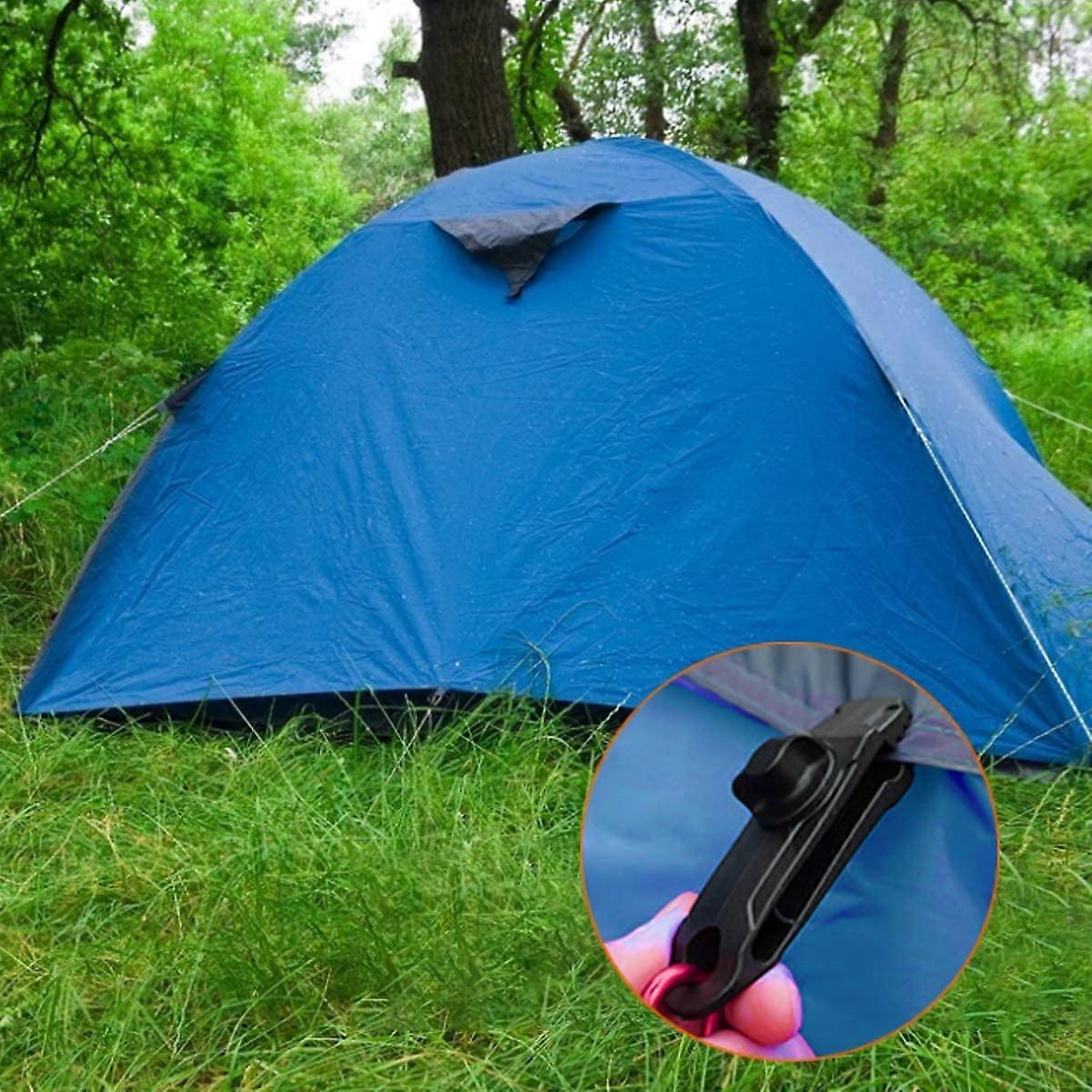 Tent Clips, 6 Pieces Plastic Tent Clips Black Adjustable Tarp Clip Tent ...