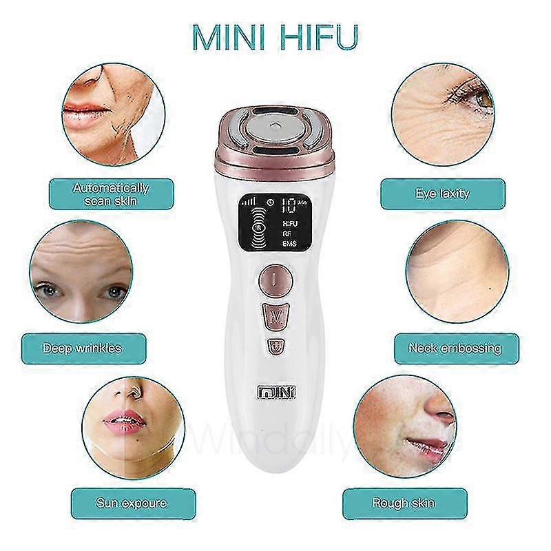 3 em 1 Mini Hifu Máquina Ultrassom Rf Ems Facial Beauty Device Face Neck Lifting Tightening Skin ...