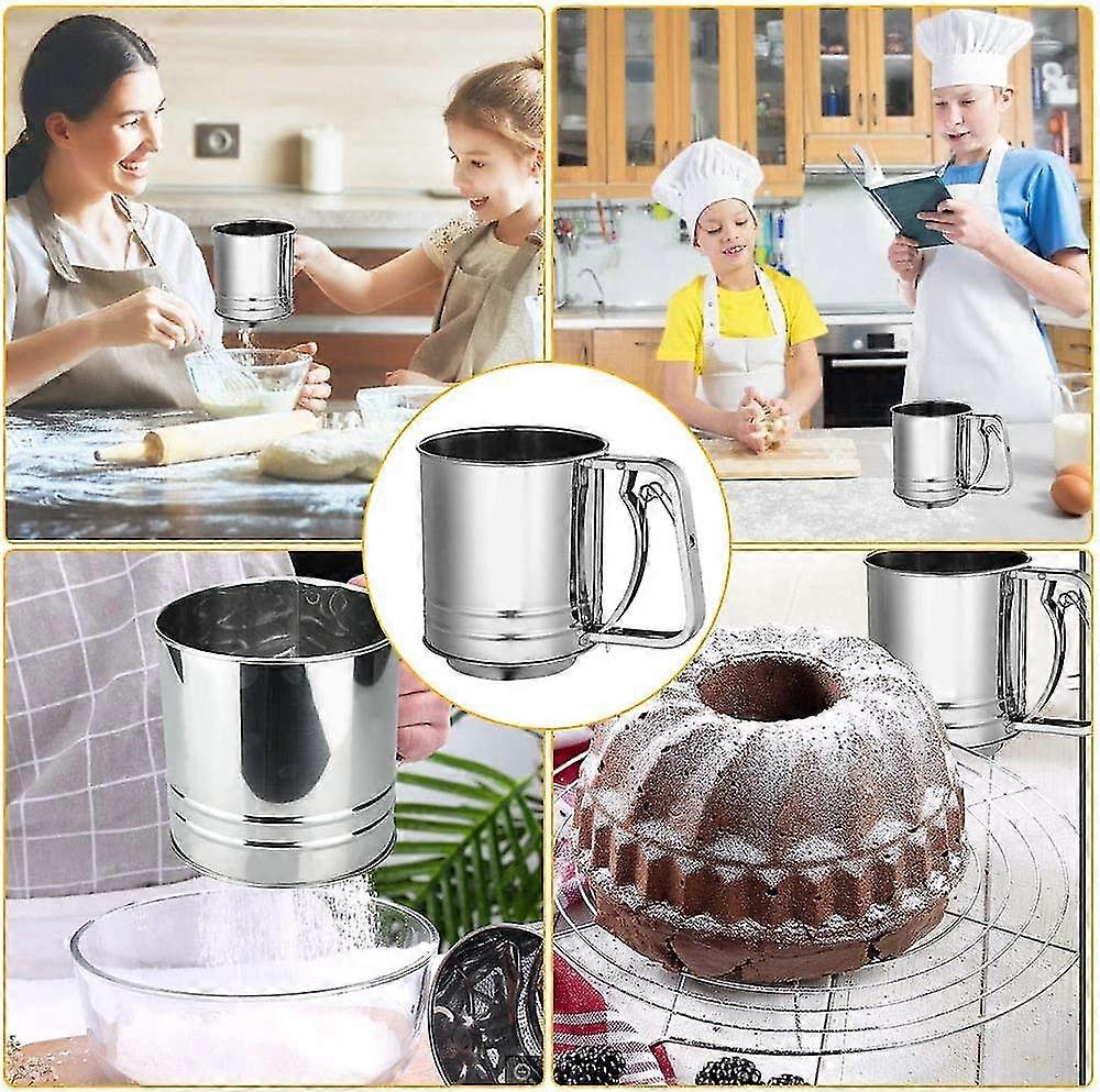 Stainless Steel Flour Sieve, Fine Mesh Filter, Large-capacity Manual ...