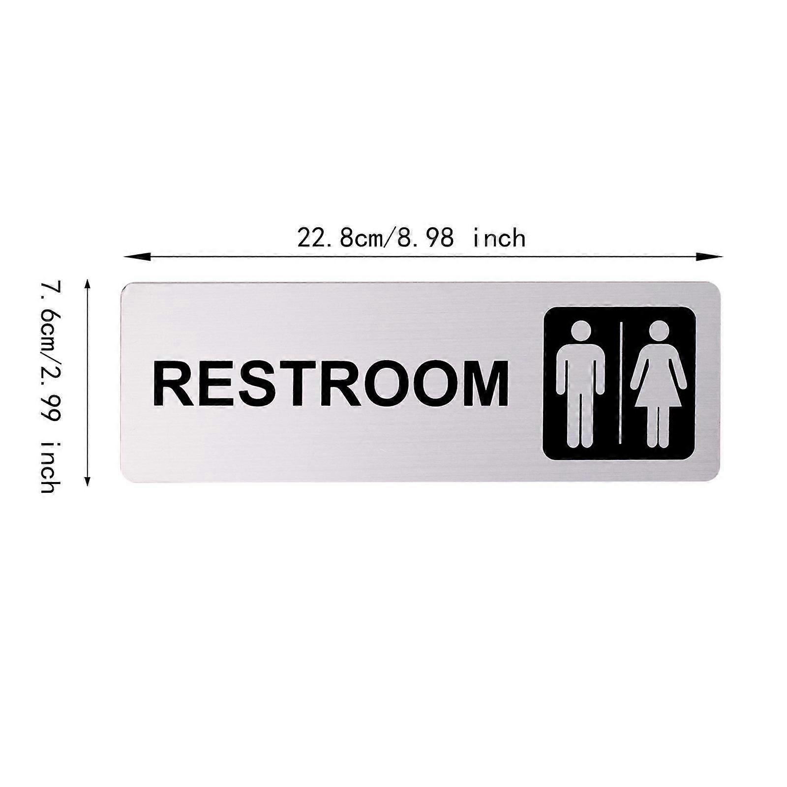 Bathroom Decal Sturdy Restroom Sign for Public Door or Wall Parks ...