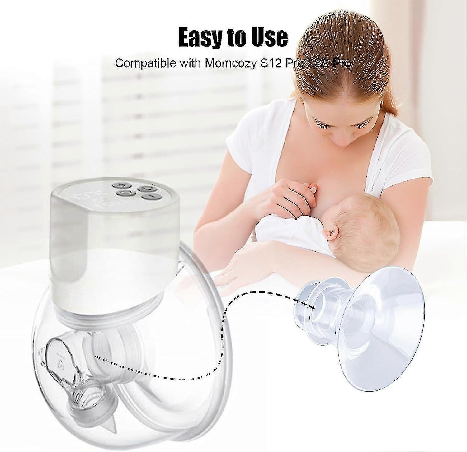 10pcs Flange Inserts, 13/15/17/19/21mm Silicone Breast Pump Flange Insert Wearable Breast Pump ...