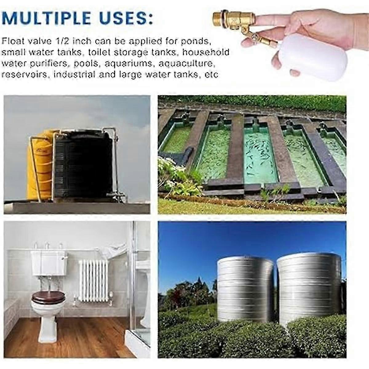 1/2 Inch Float Valve, Water Float Valve for Pond Float Valve Shutoff ...
