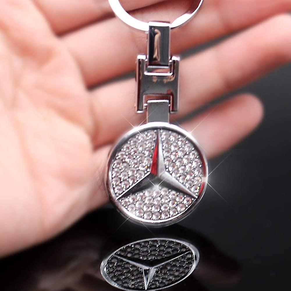 3d Car Keychain Accessory Inlay Shiny Crystal Double Sided Logo Zinc ...