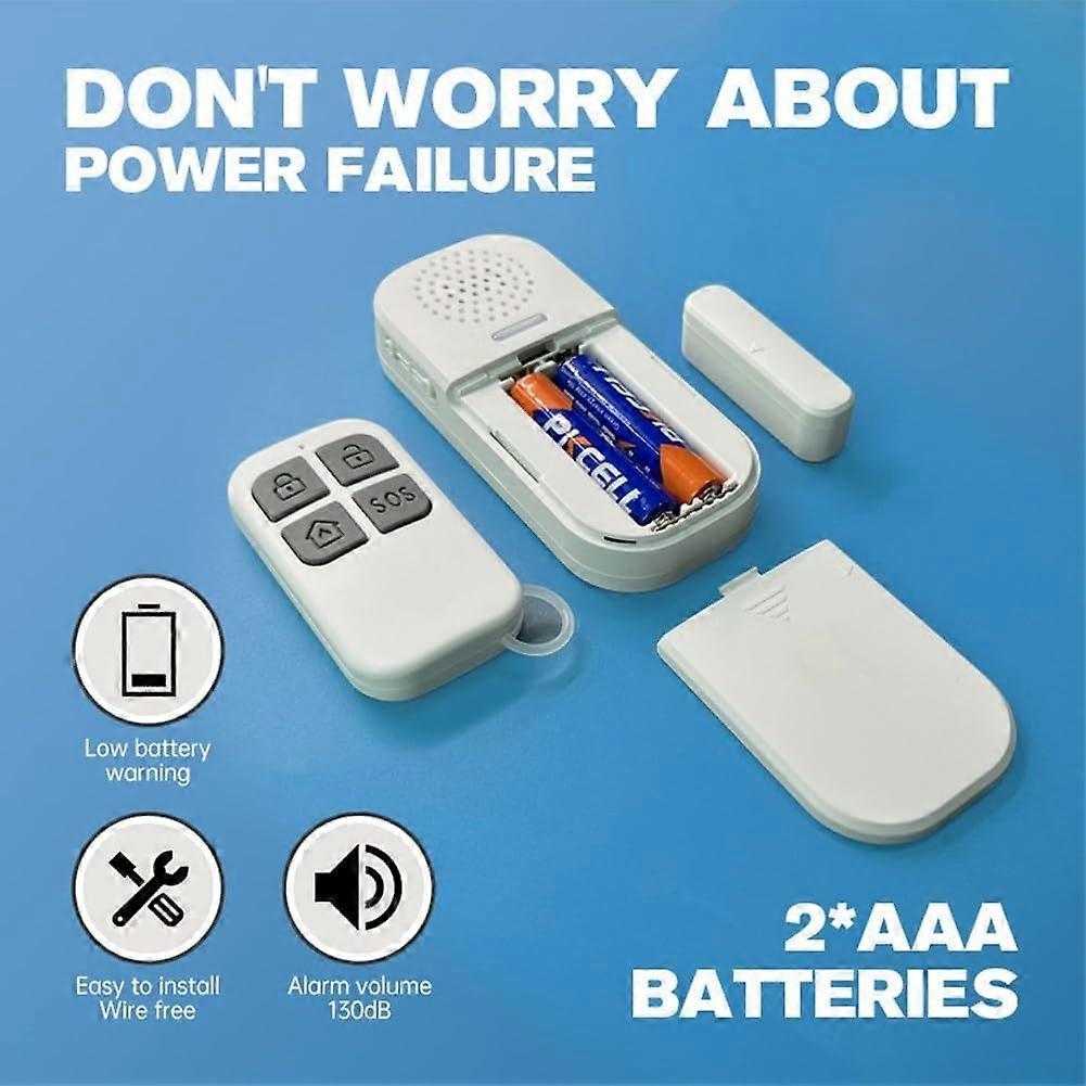 Wireless Door Alarm 130dB with 5 Adjustable Volume Modes and Remote ...