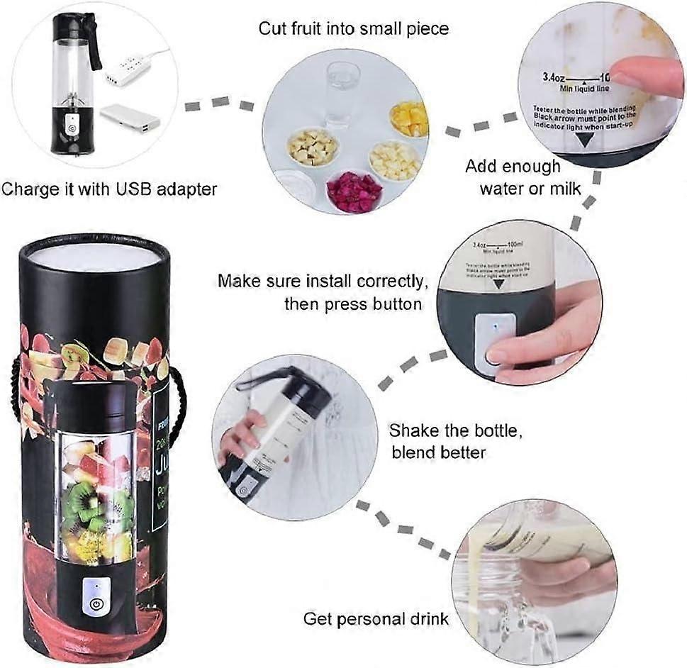 Portable Fruit Blender, Mini USB Blender for Smoothie, Milkshake, Fruit ...