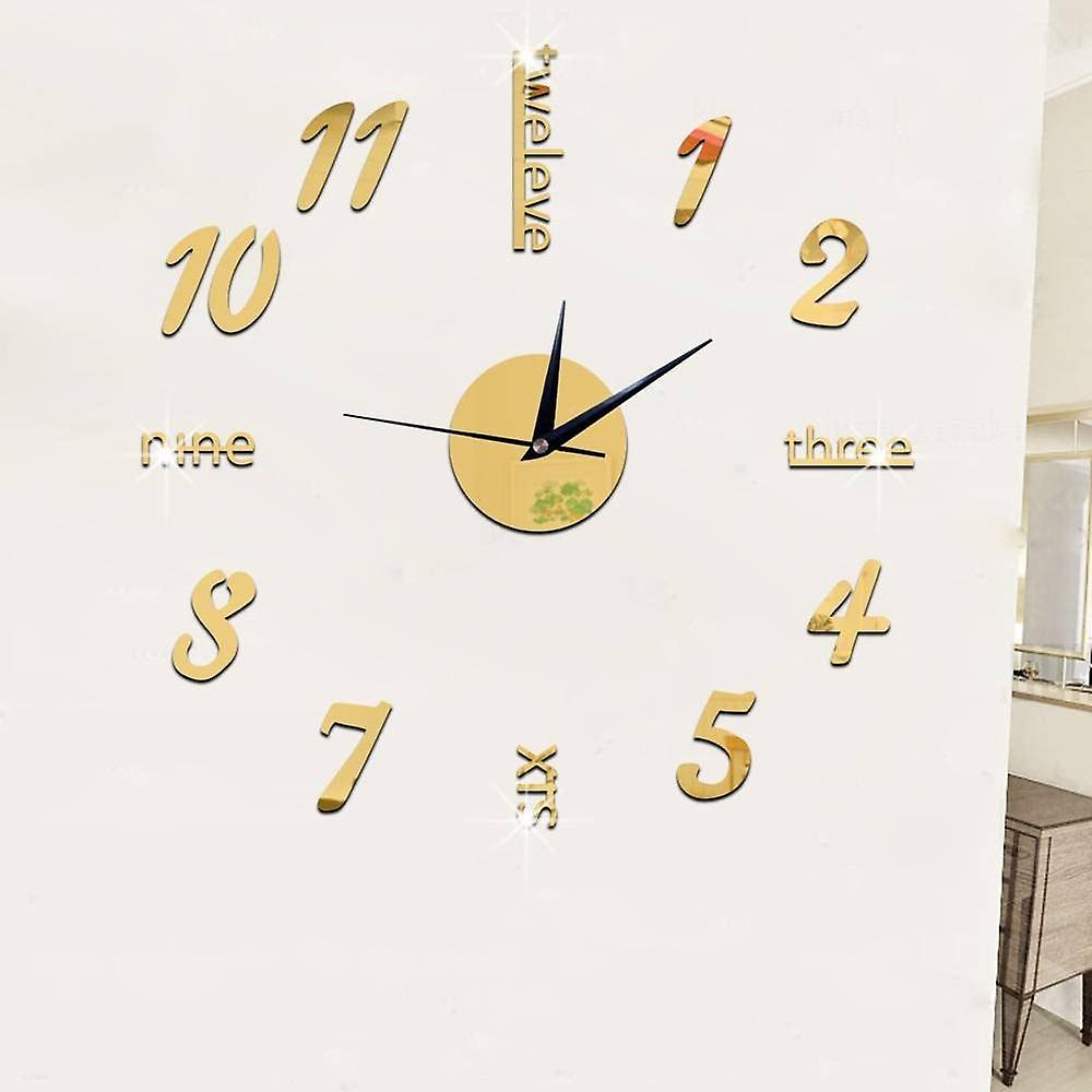 3d Diy Wall Hanging Clock Murals Decal Sticker Acrylic Wallpaper For ...