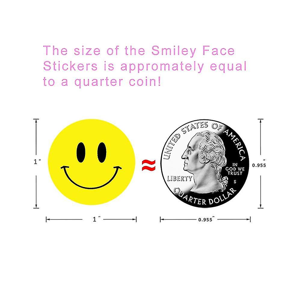 2 Pack Smile Face Stickers Roll Happy Face Stickers Circle Dots Paper ...
