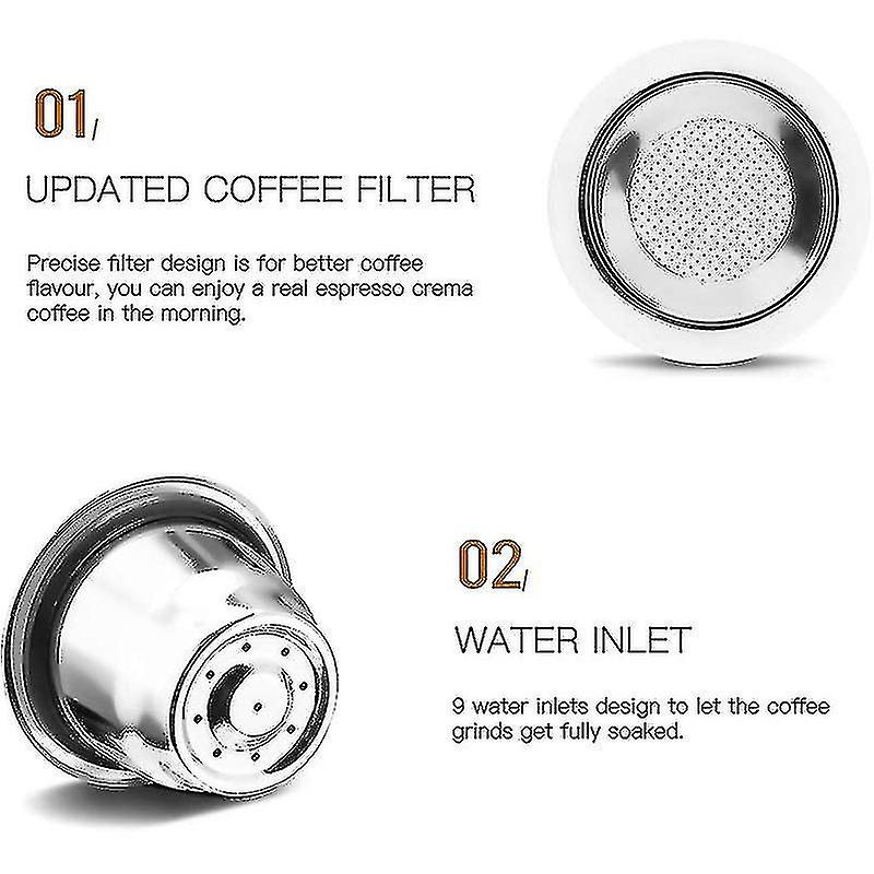 Capsules Reusable, Stainless Steel, 3 Pieces Refillable Pads For ...