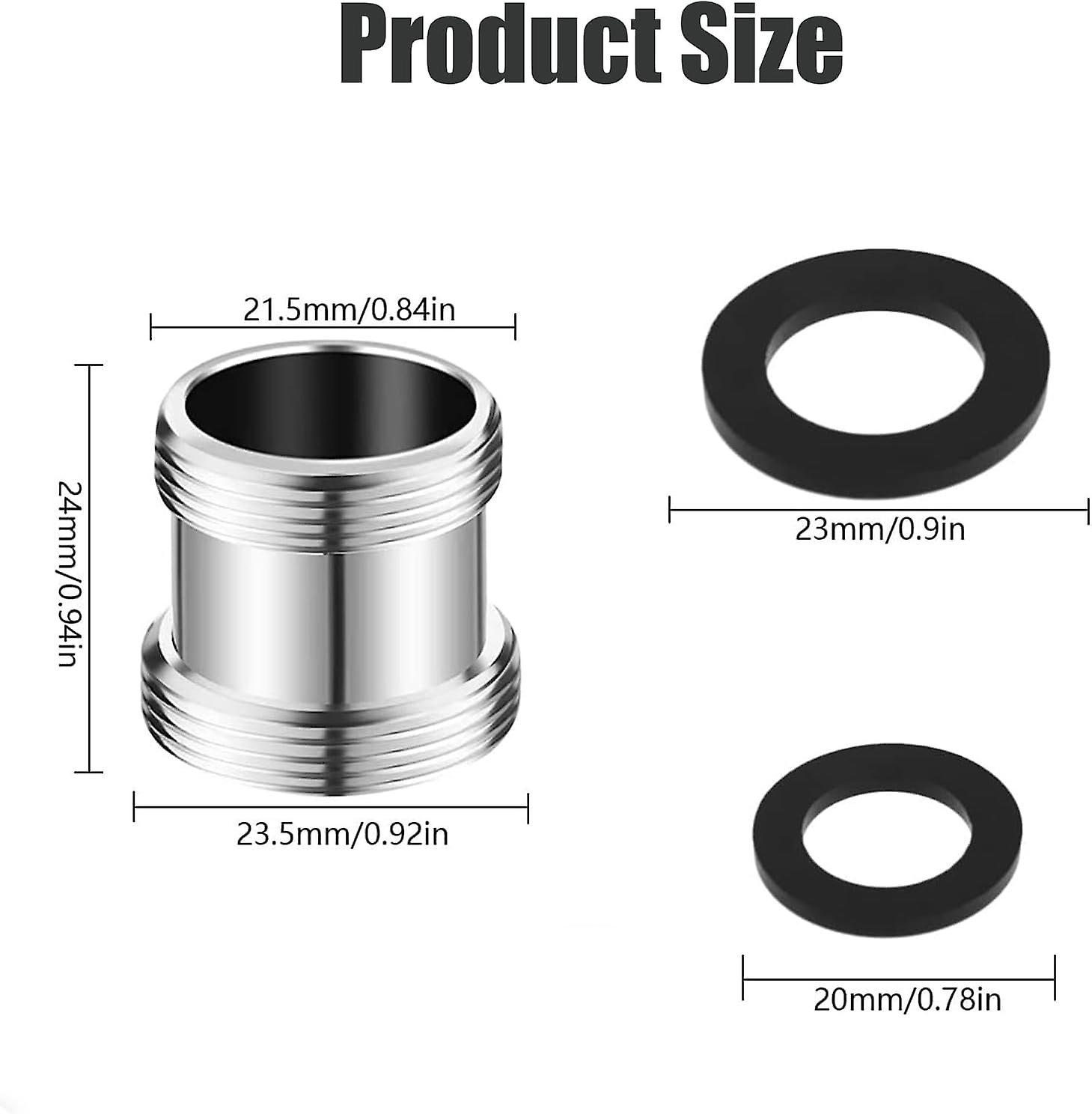 2 Pieces 22/24mm Male to Male Faucet Adapter, 22mm Male to Male NPT ...