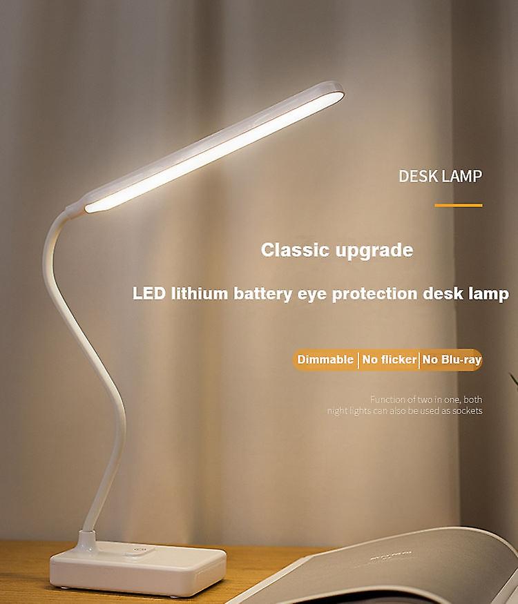 Student learning desk lamp white rechargeable model comes with power ...