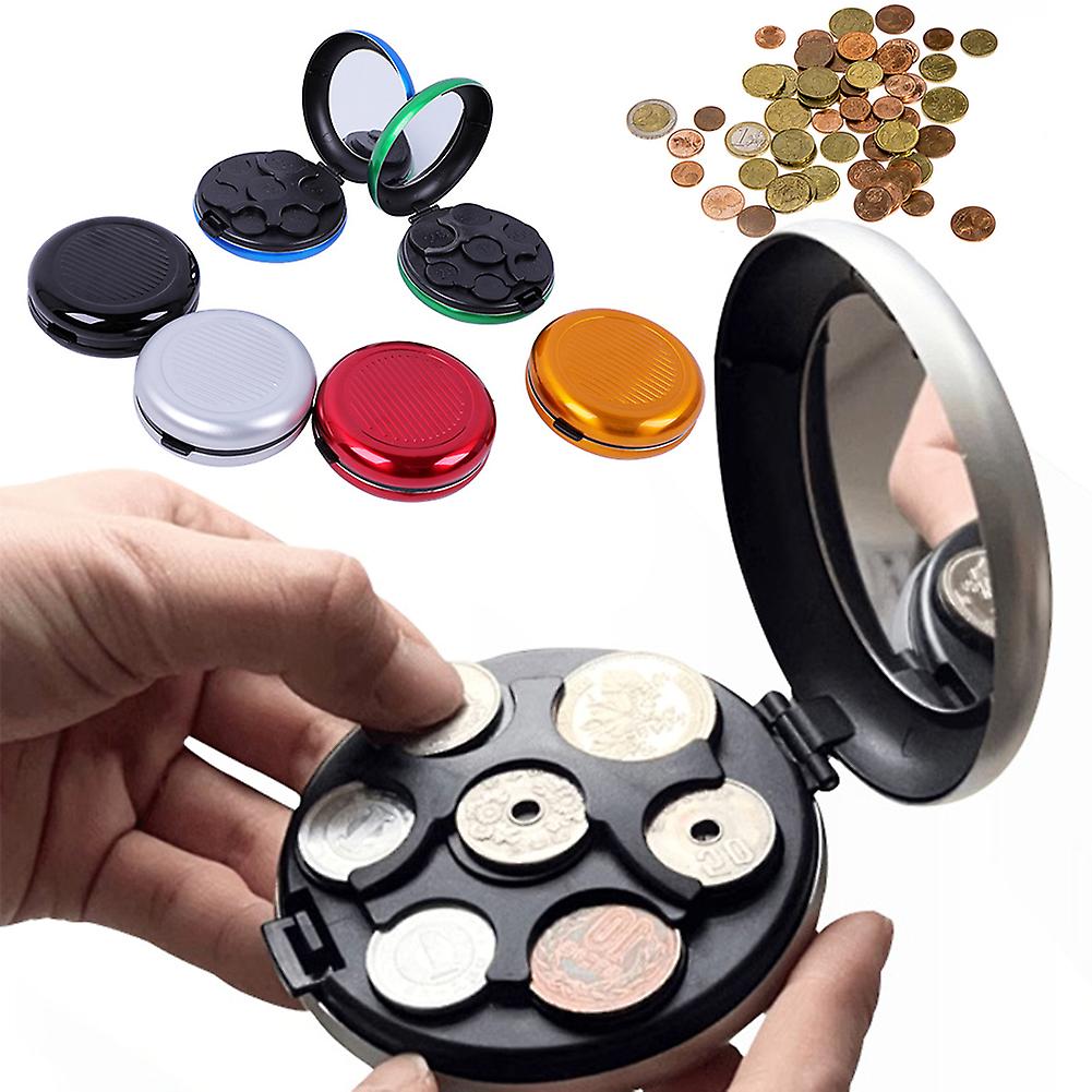 Coin Storage Box with Mirror 7 Coin Storage Portable Coin Change ...
