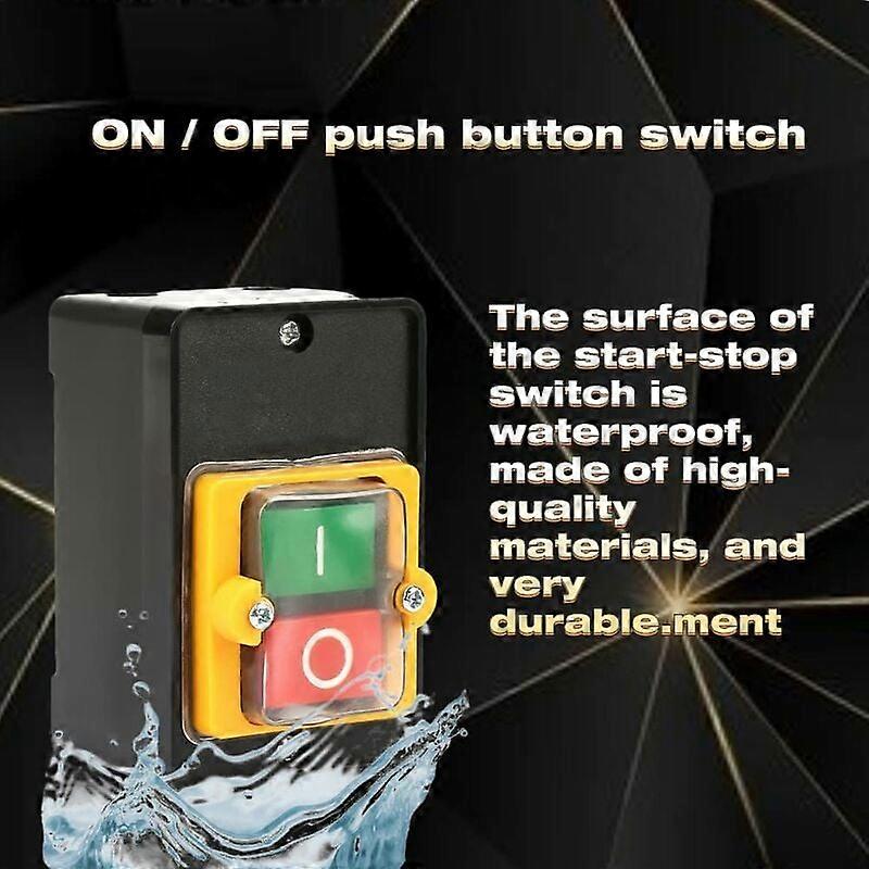 Button Switch Motor Start Stop Switch AC220V/380V 10A Waterproof On/Off ...