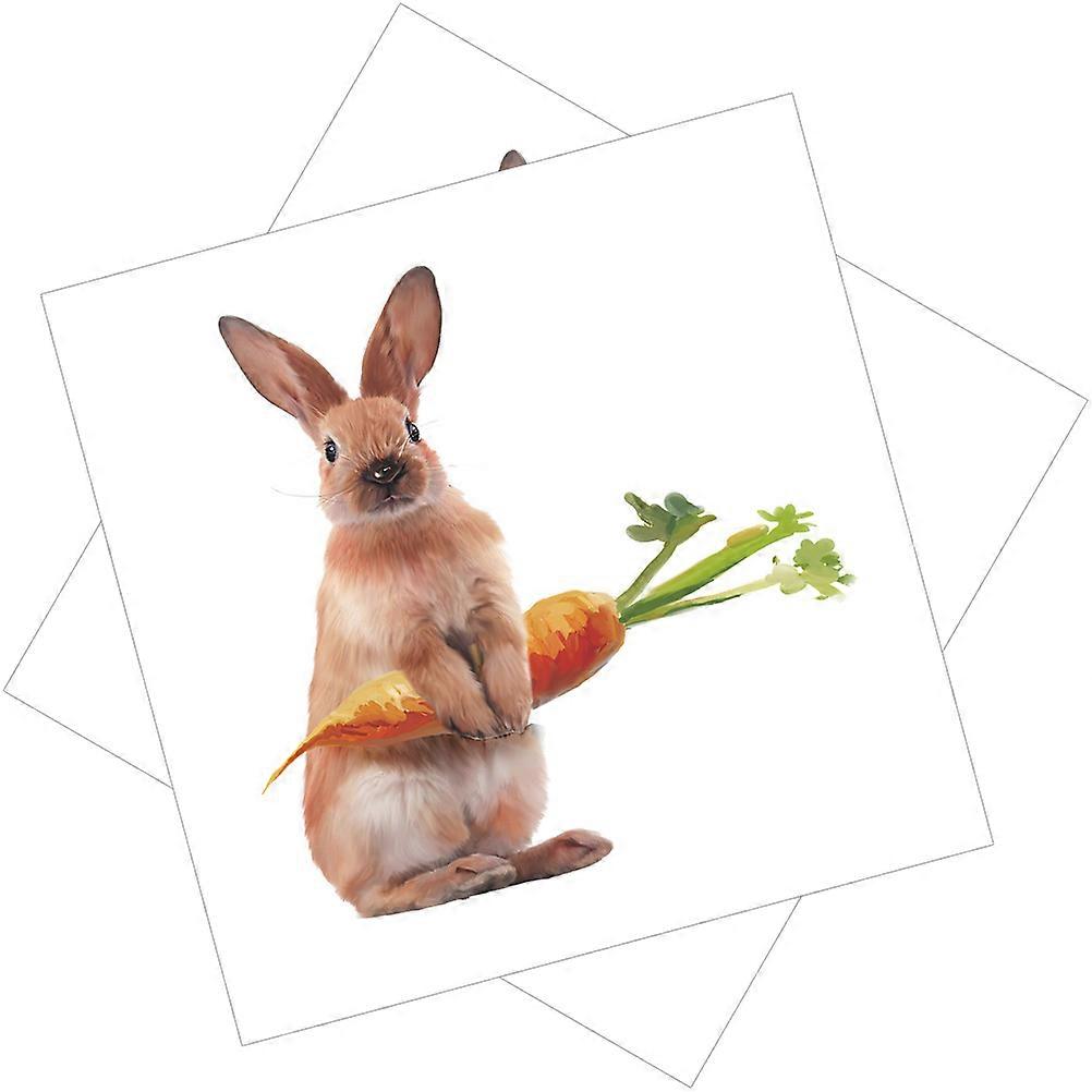 2 Sheets of Easter Adhesive Wall Stickers Cartoon Rabbit Wall Stickers ...
