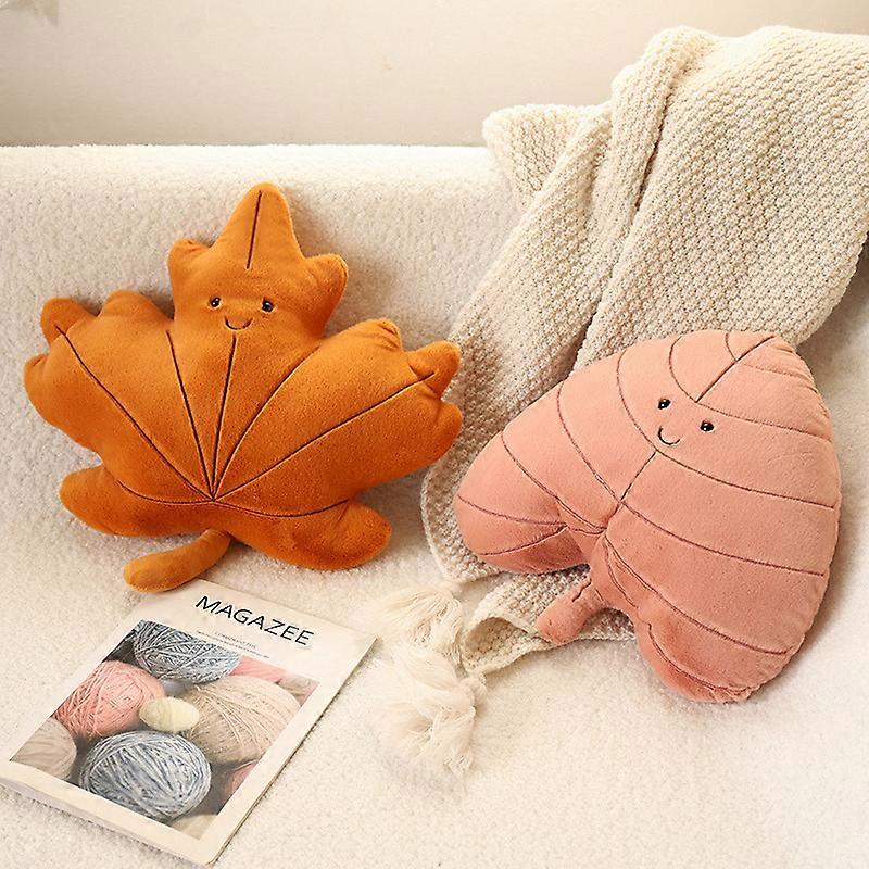 Variety Leaves Plush Pillow Kawaii Maple Leaf Ginkgo Leaf Green Leaf ...