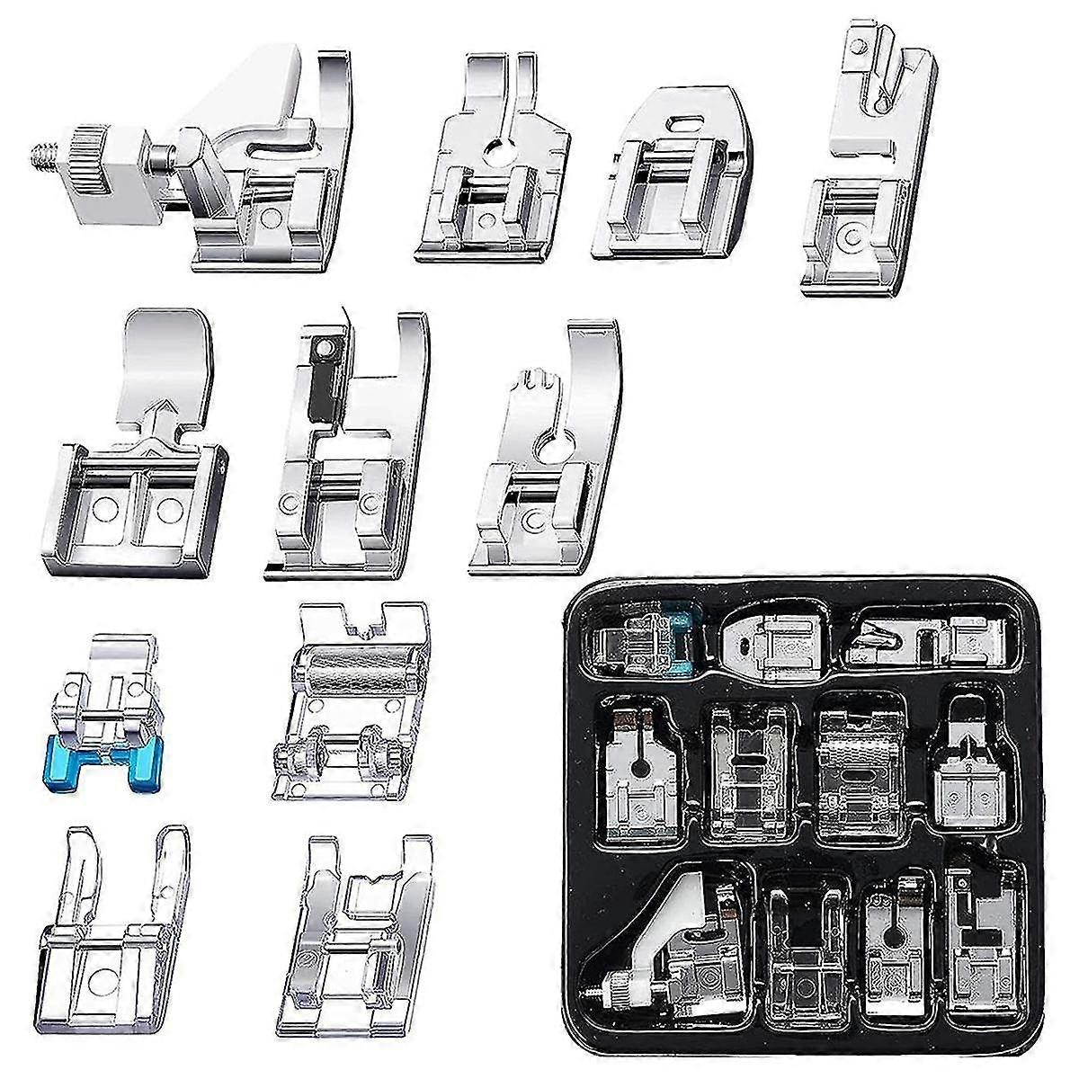 11Pcs Presser Foot Set, , Straight -Foot, Roller Foot, Snap on Sewing Machine Foot Presser Feet ...