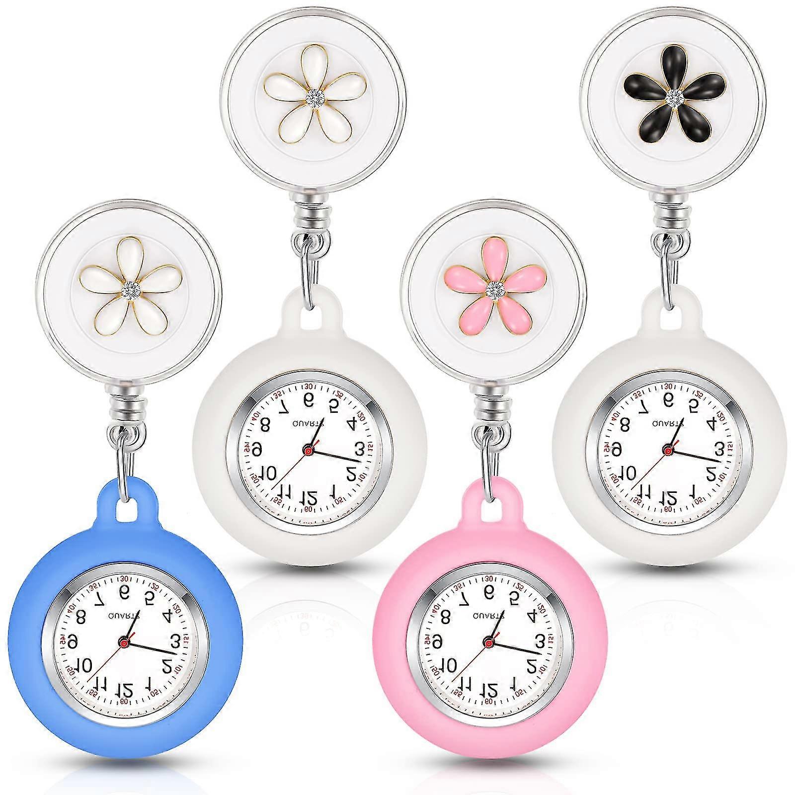 4-piece nurse watch suitable for nurse doctor retractable digital watch ...