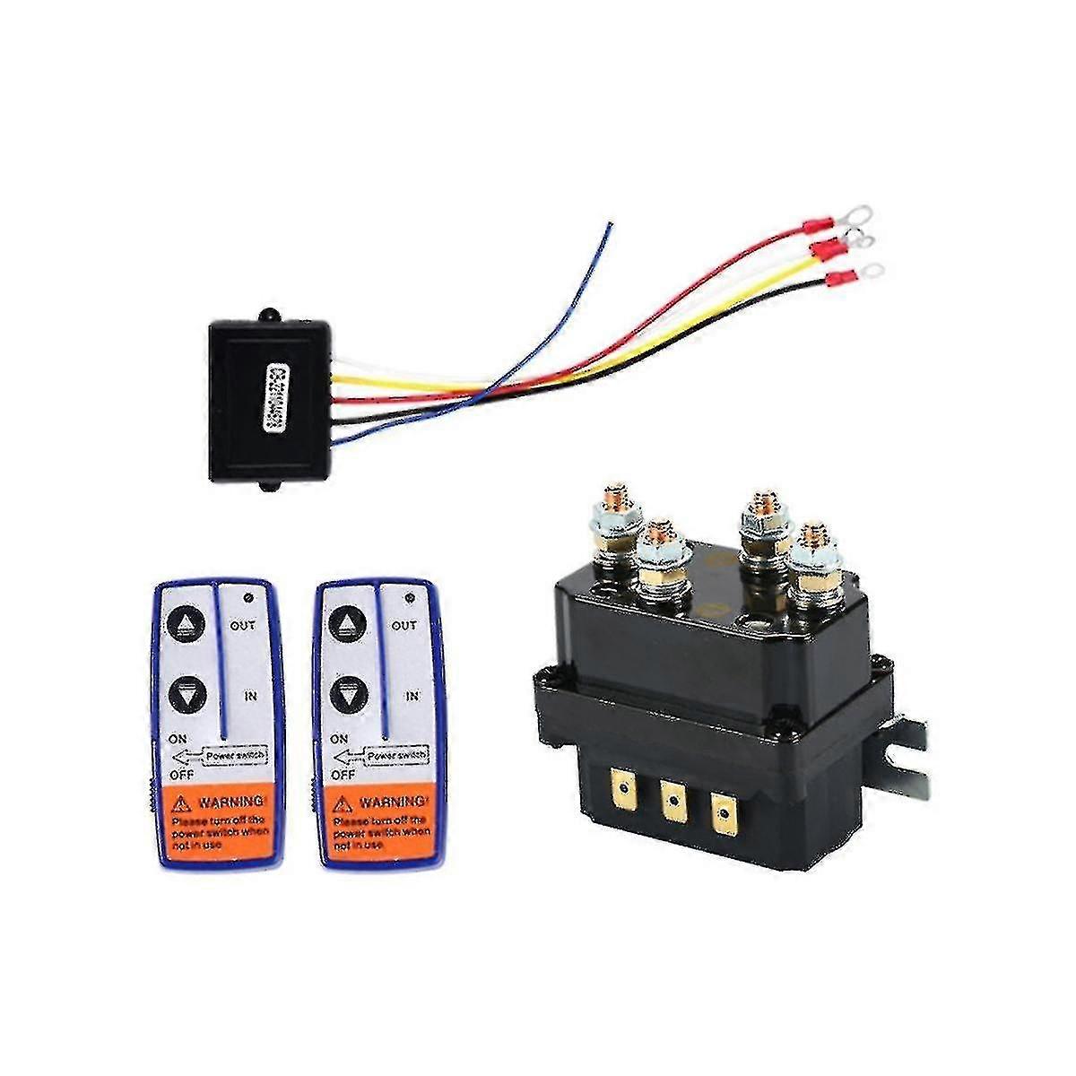 12v 250a Winch Remote Contactor Winch Control Solenoid Relay Twin ...