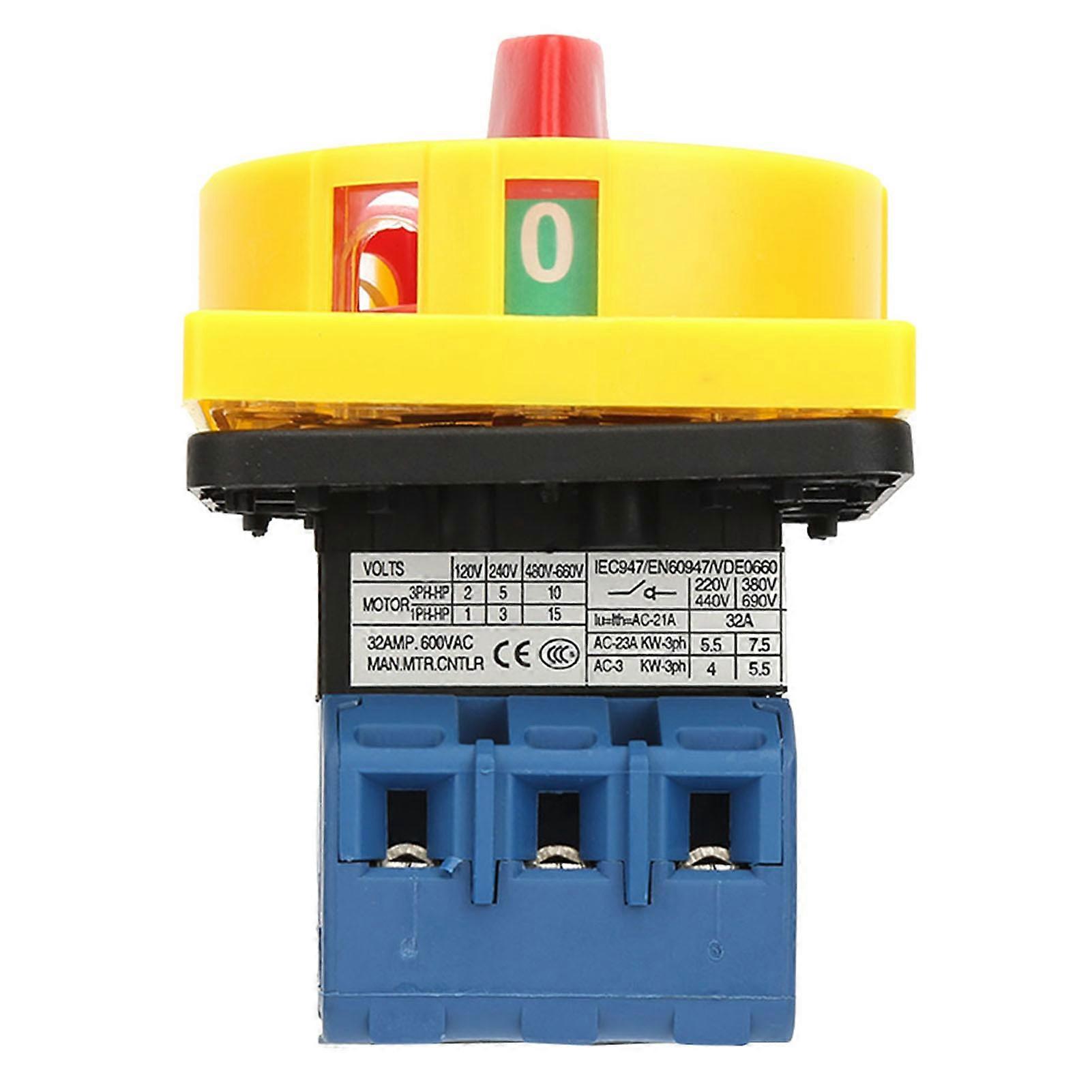 25A/32A Load Circuit Breaker Switch 3-Pole 2-Position Rotary Cam On off ...
