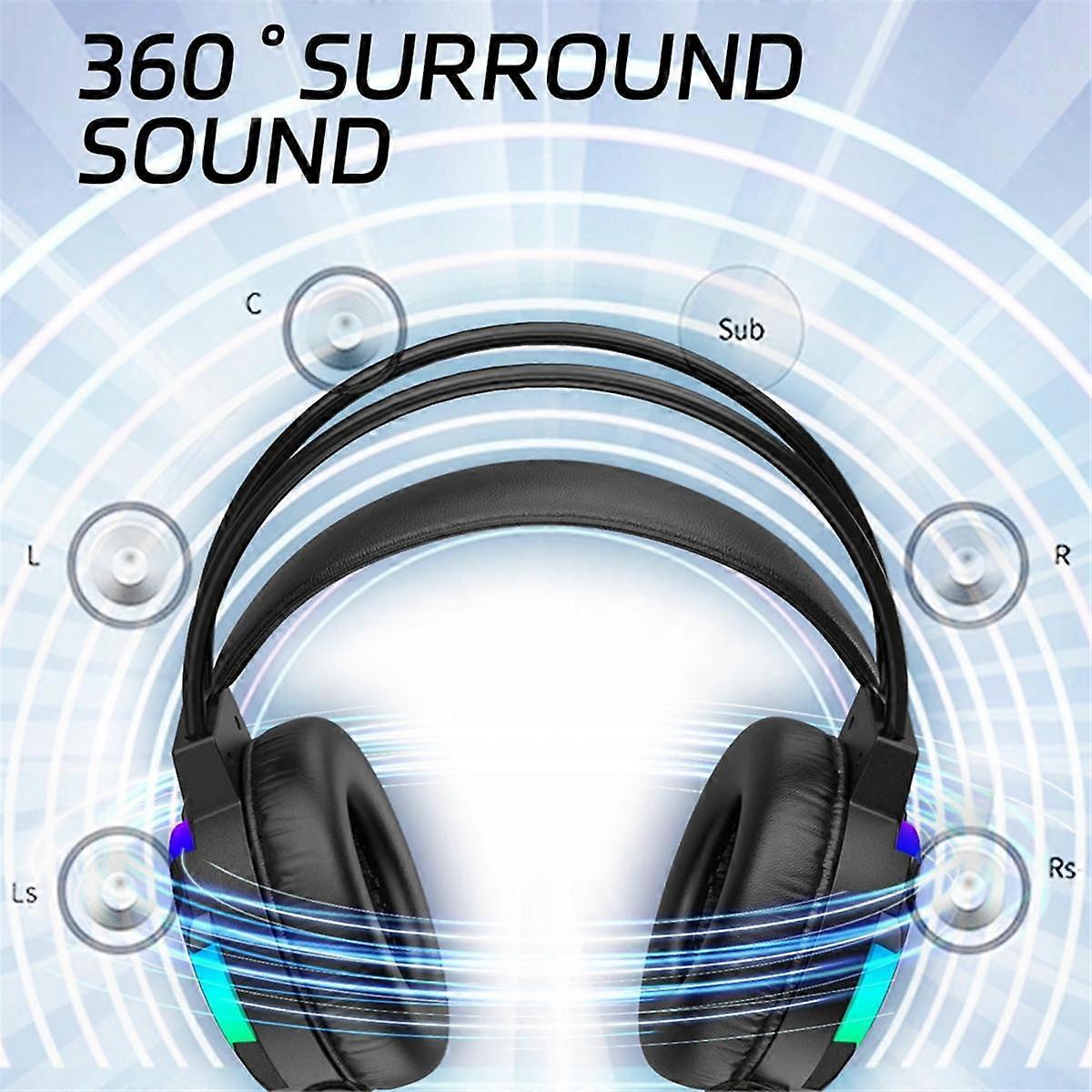 Gaming Headset 7.1 Stereo Surround Bass Headset Computer Gaming Console ...