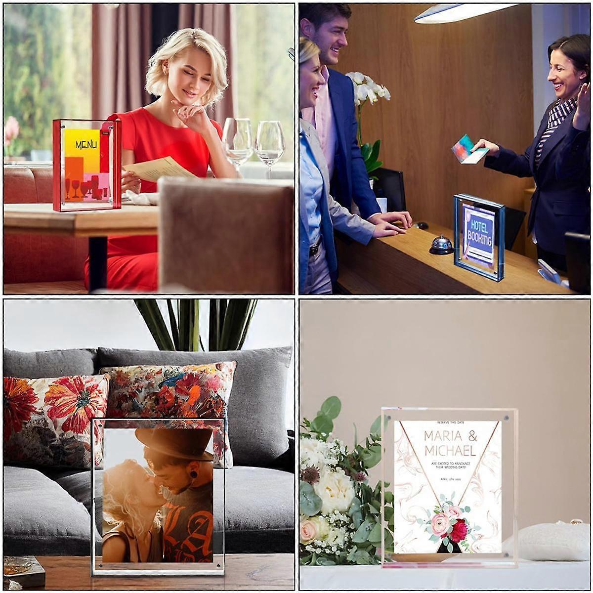 Marco de fotos de 8.5x11, marco de fotos flotante acrílico de color ...